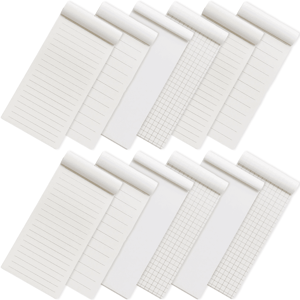 Minkissy 12pcs Mini Notebook White Rectangular Simple Design Memo Pad ...