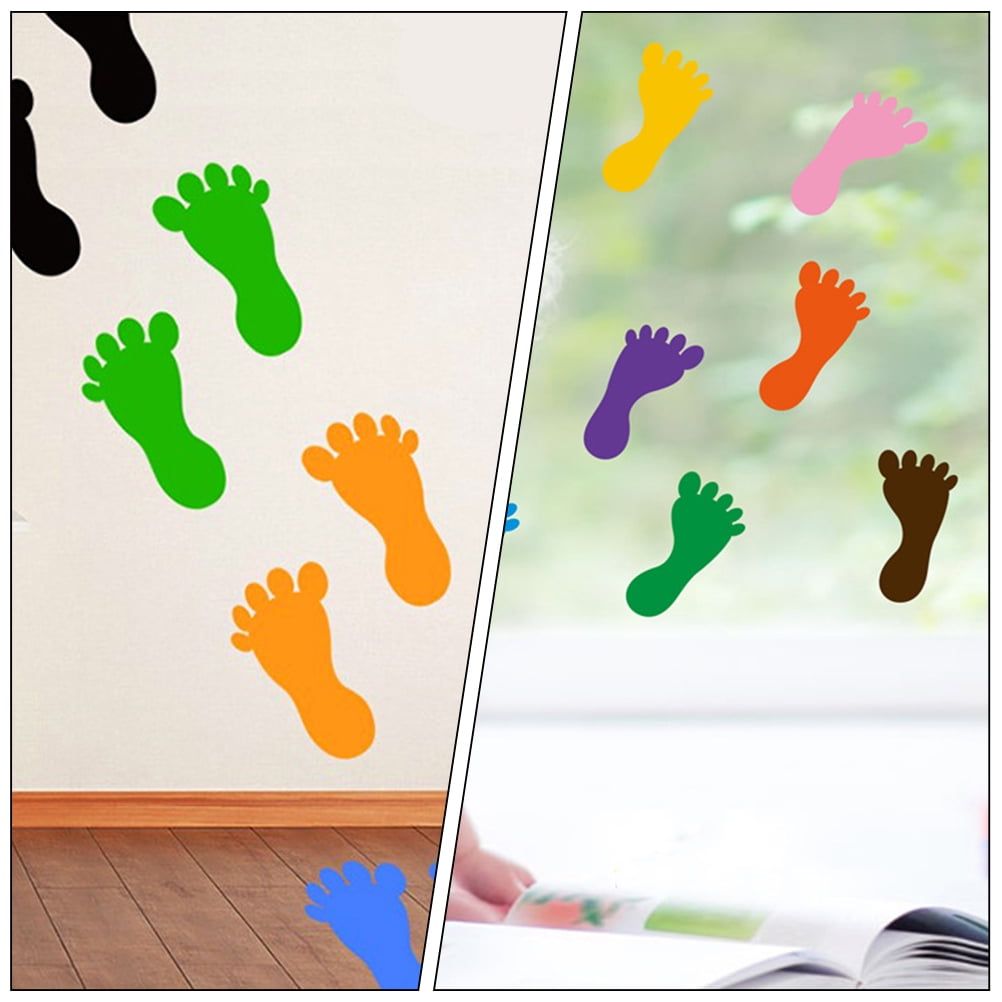 Minkissy 18 Pairs Floor Direction Stickers Assorted Color PVC for Home ...