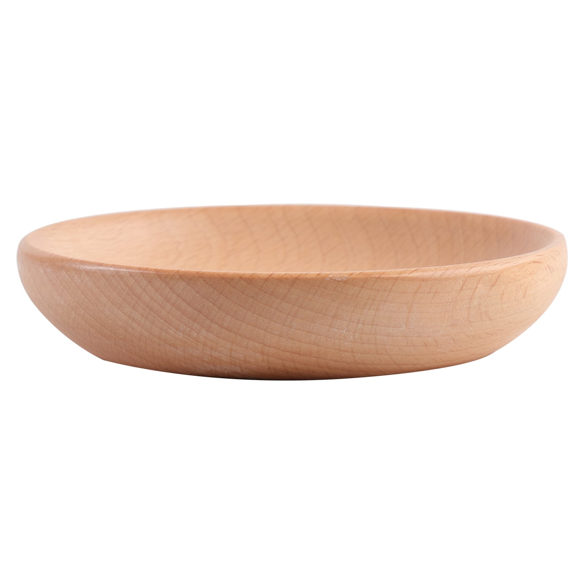 Minkissy 1Pcs Rustic Serving Plate Round Dish Beech Wood Snack Plate ...