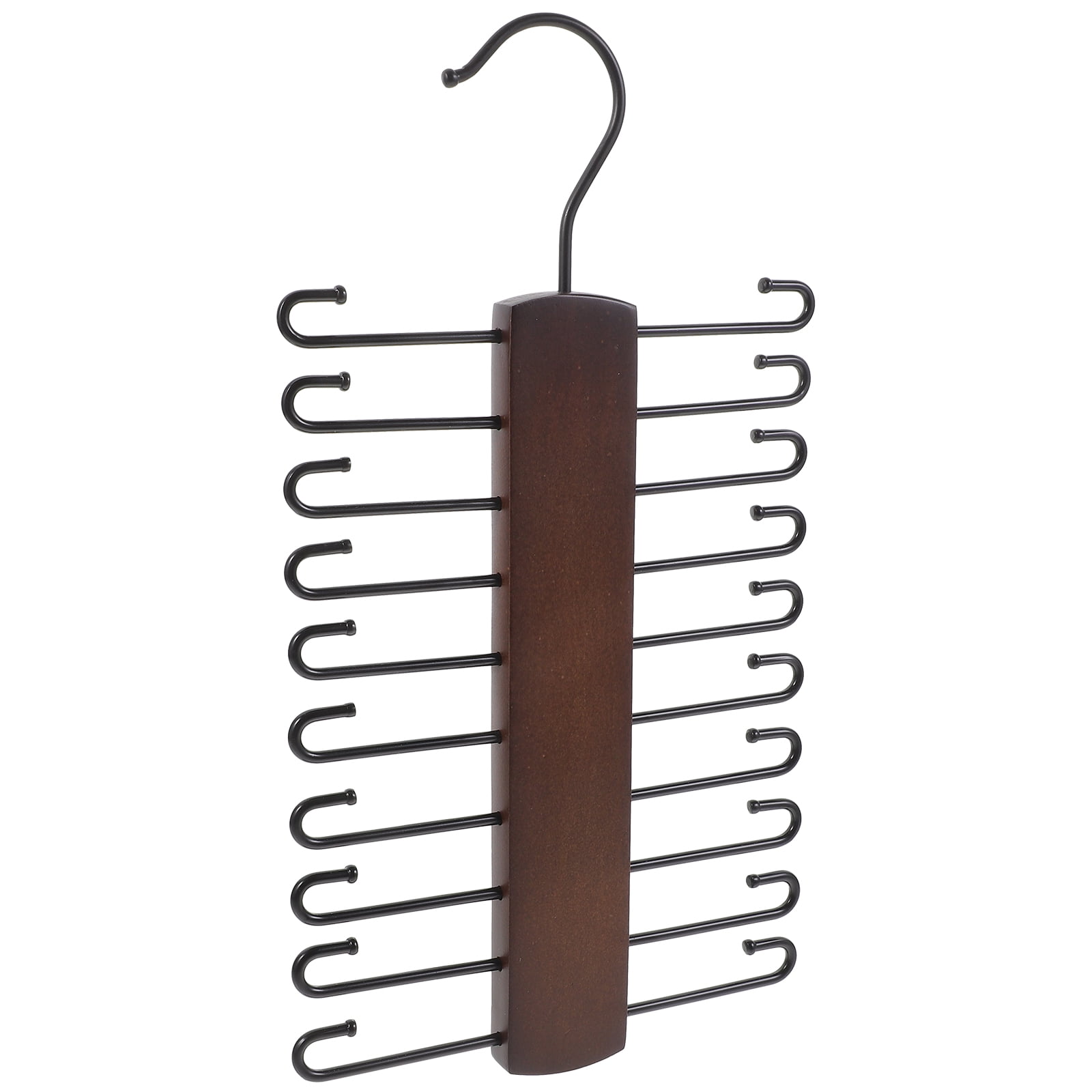 Minkissy 1Pcs Tie Rack Hanger Rectangular Iron Wood Simple Design For ...