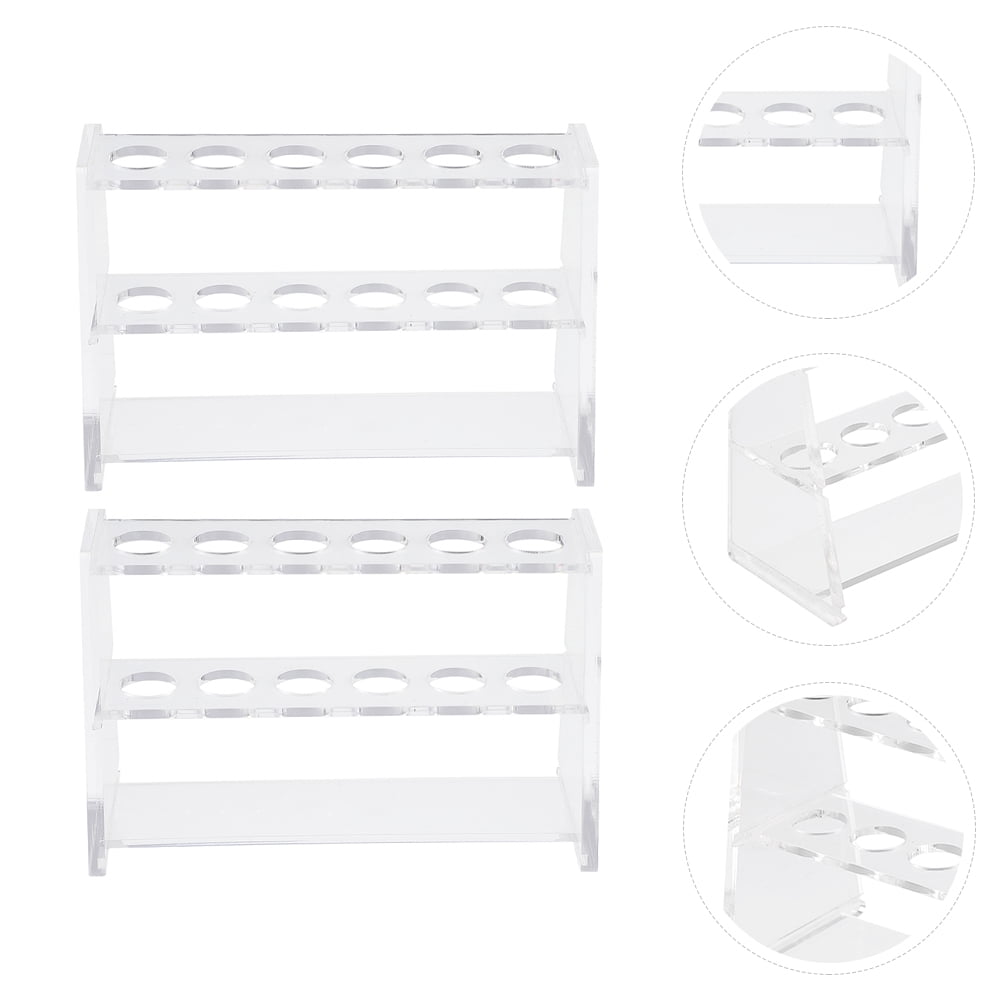 Minkissy 2-Pack Clear Acrylic Scientific Tube Organizer Rack for ...