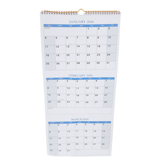 Minkissy 3 Month Calendar Vertical Wall Calendar Sky Blue Rectangular ...