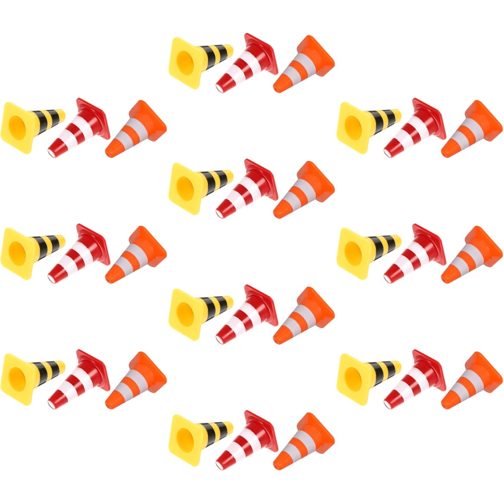 Minkissy 30Pack Mini Traffic Cones for Children in Red Yellow Orange ...