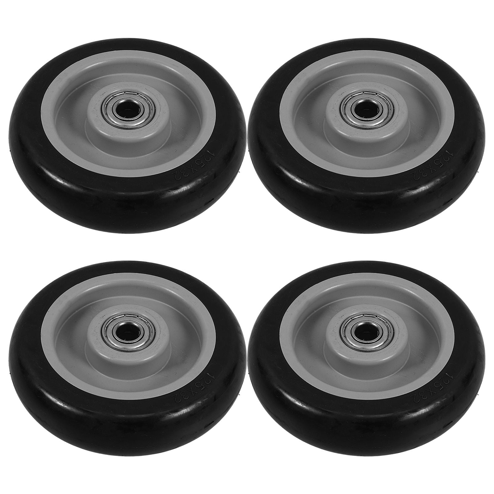 Minkissy 4Pcs Push Cart Wheels Black Smooth and Quiet 360 Degree ...
