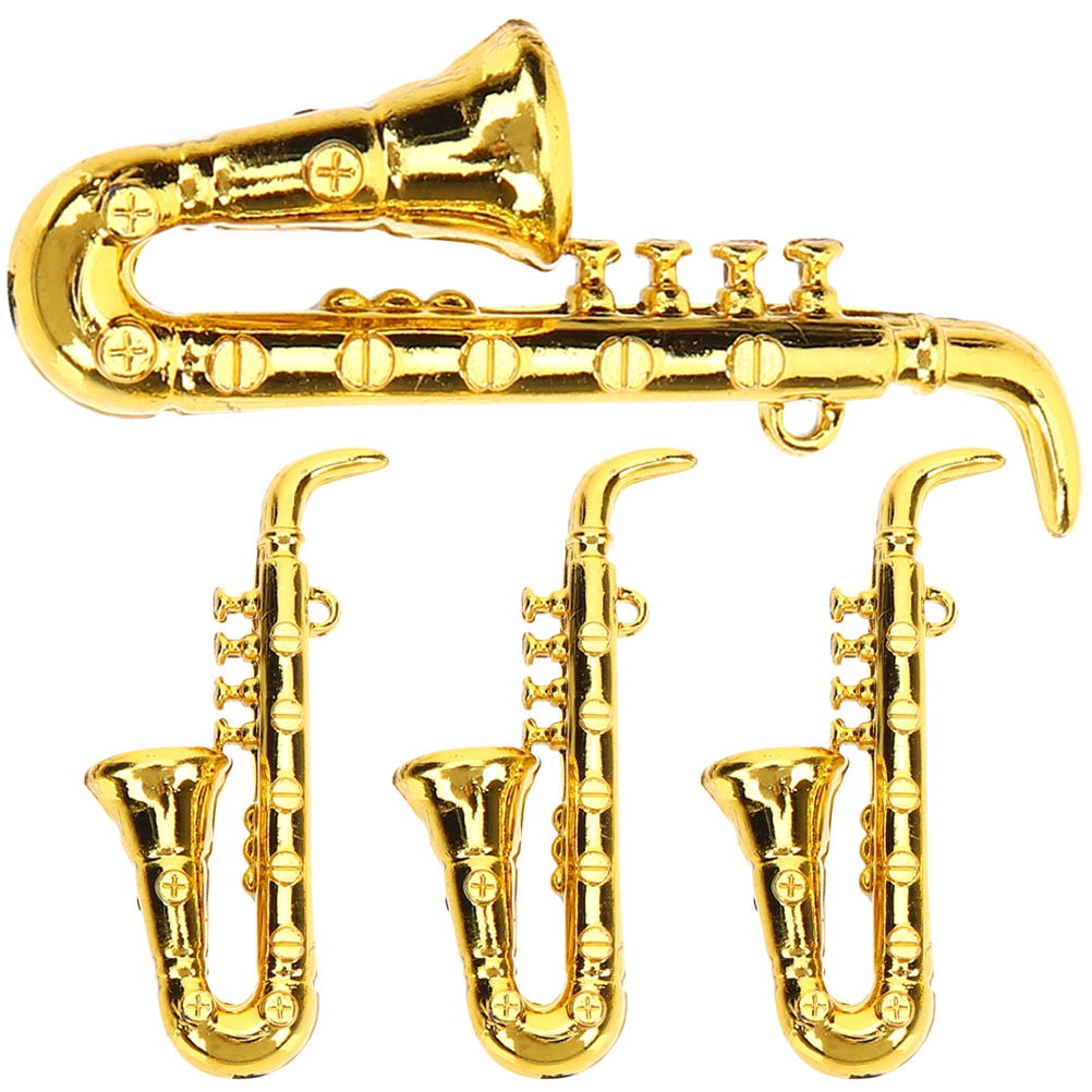 Minkissy Sax Model Miniature Saxophone Golden Plastic 4Pcs - Walmart.com