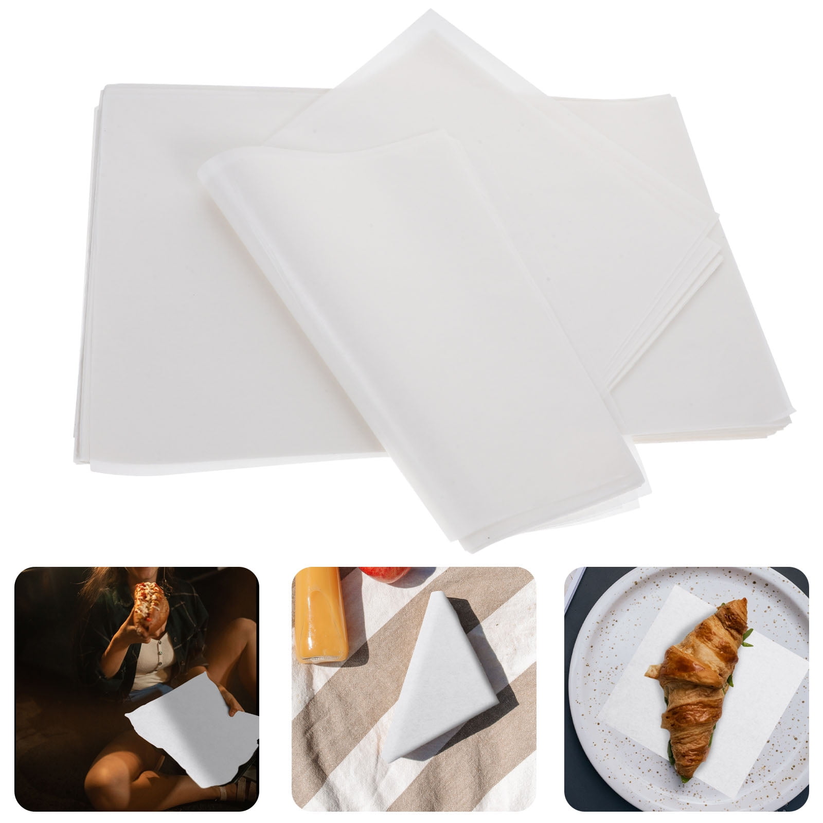Minkissy Sandwich Paper Sheets White Greaseproof for Food Wrapping and ...