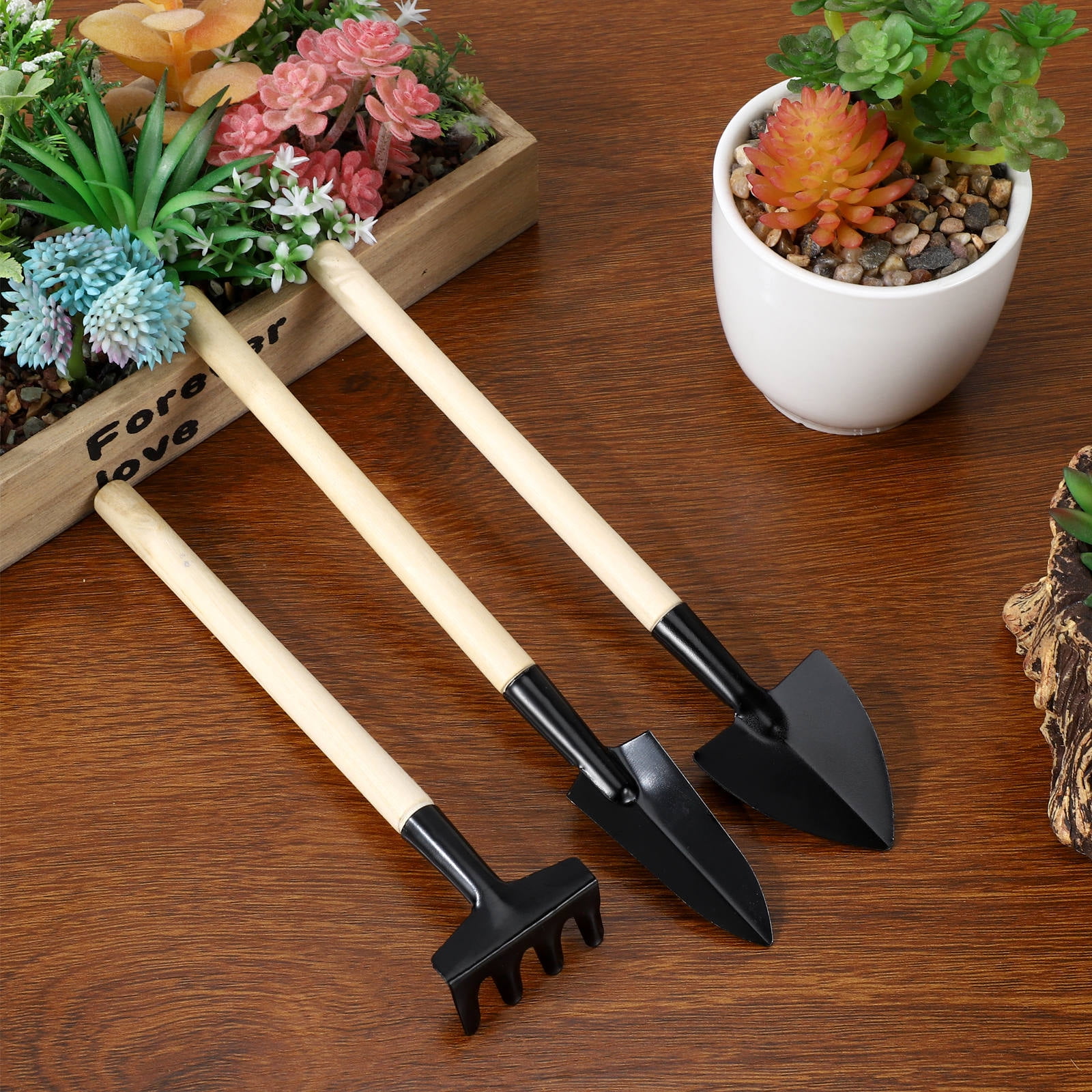 Minkissy 6Pcs Miniature Garden Tools Soil Loosening Compact Shape for ...