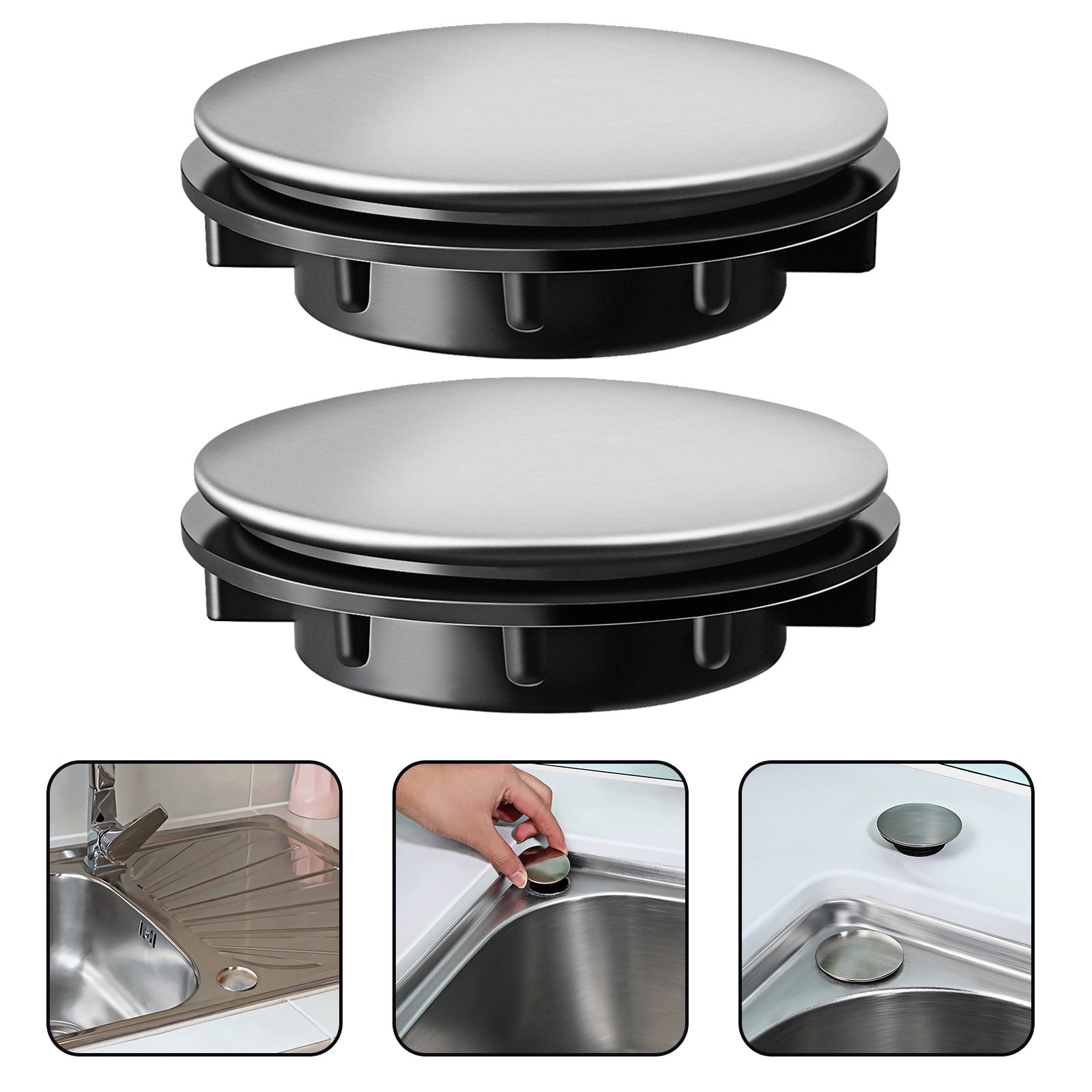 Minkissy Modern 6pcs Stainless PP Sink Hole Cover Preventing Water ...