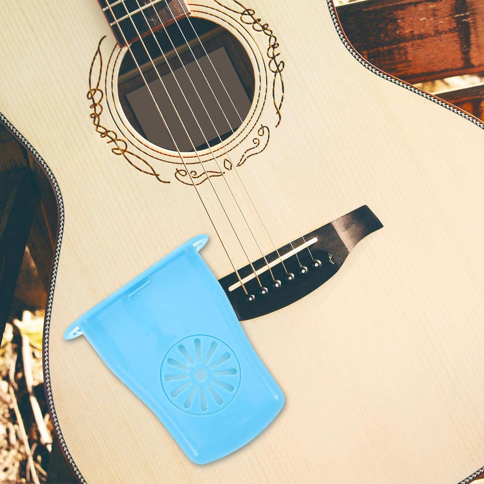 Minkissy Acoustic Guitar Humidifier Sky Blue Plastic Sound Hole ...
