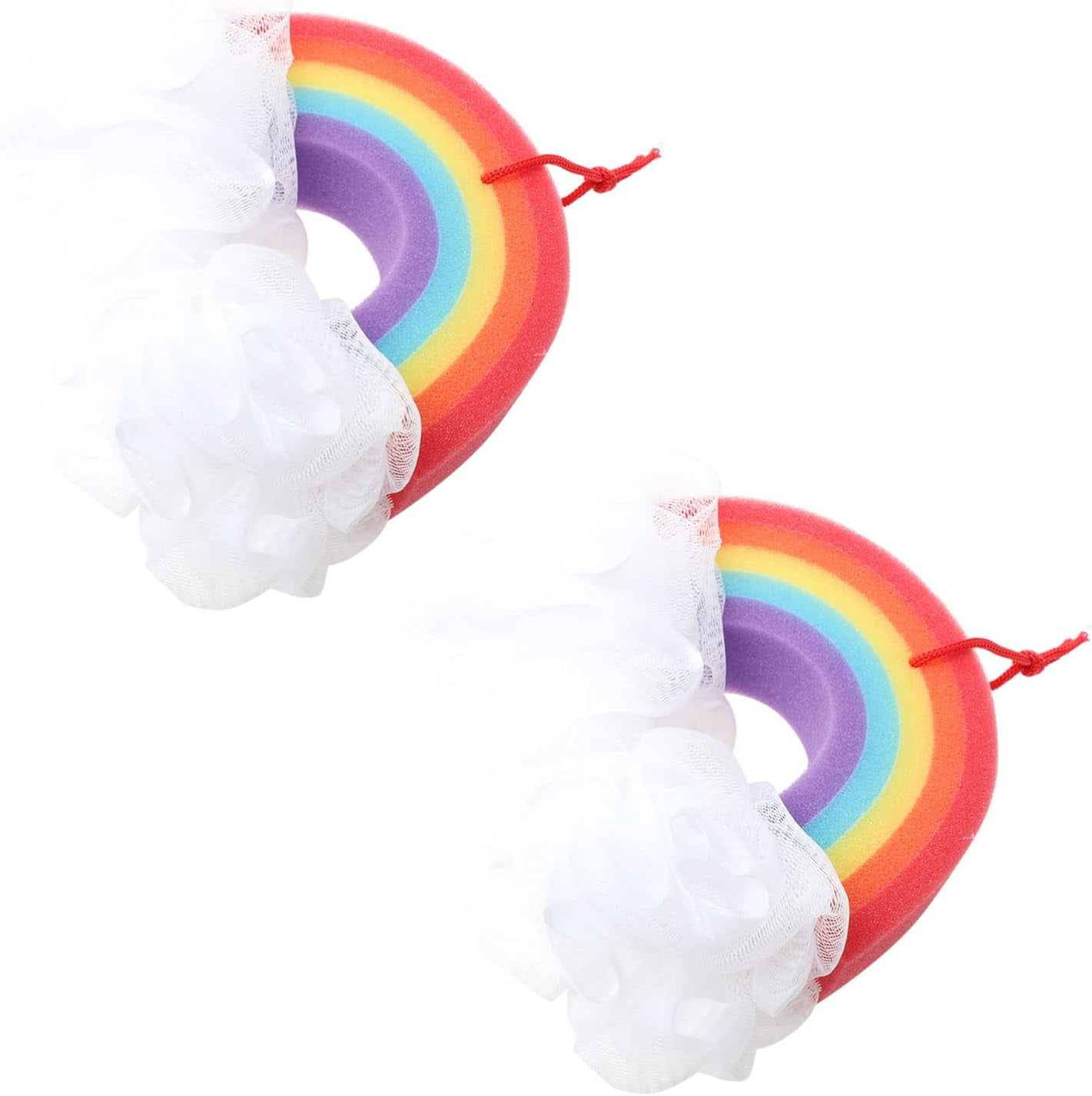 Minkissy Bath Sponge Loofah Sponge Shower Loofahs Balls: 2pcs Rainbow ...