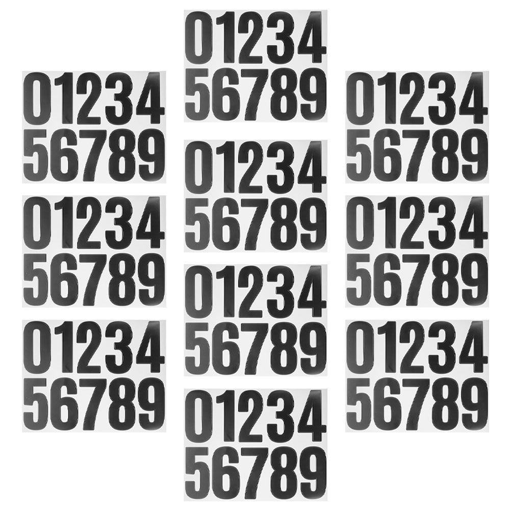 Minkissy Black Vinyl Number Stickers Durable Adhesive Numbers for DIY ...