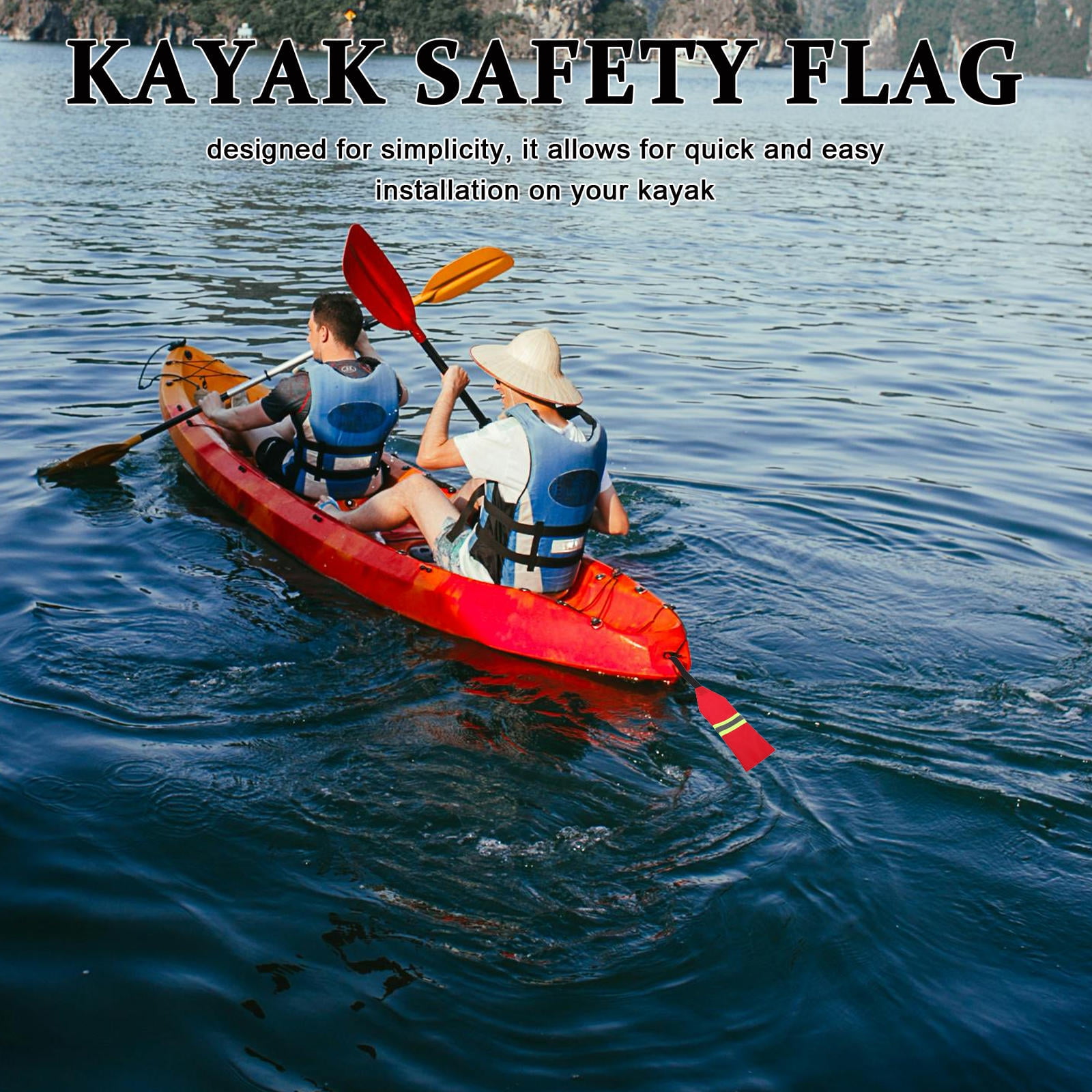 Minkissy Boat Safety Flag Red with Reflective Strip and Secure ...