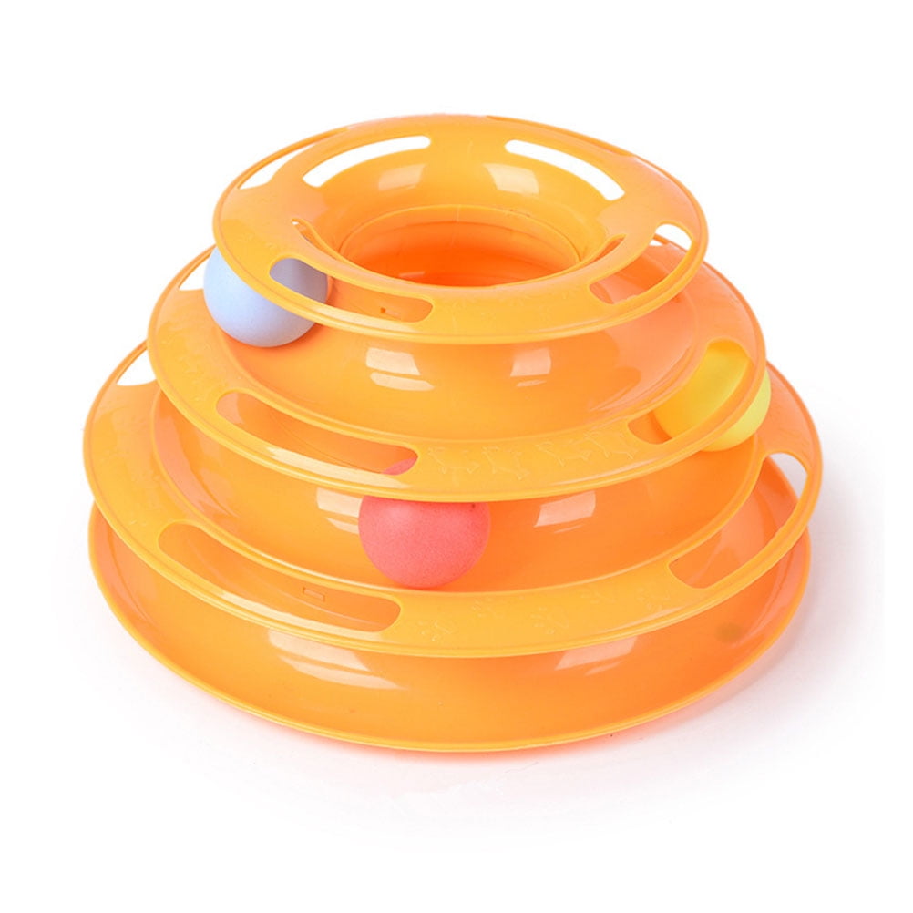 Minkissy Cat Track Toy Interactive Puzzle Toy with 3 Levels of Tracks ...