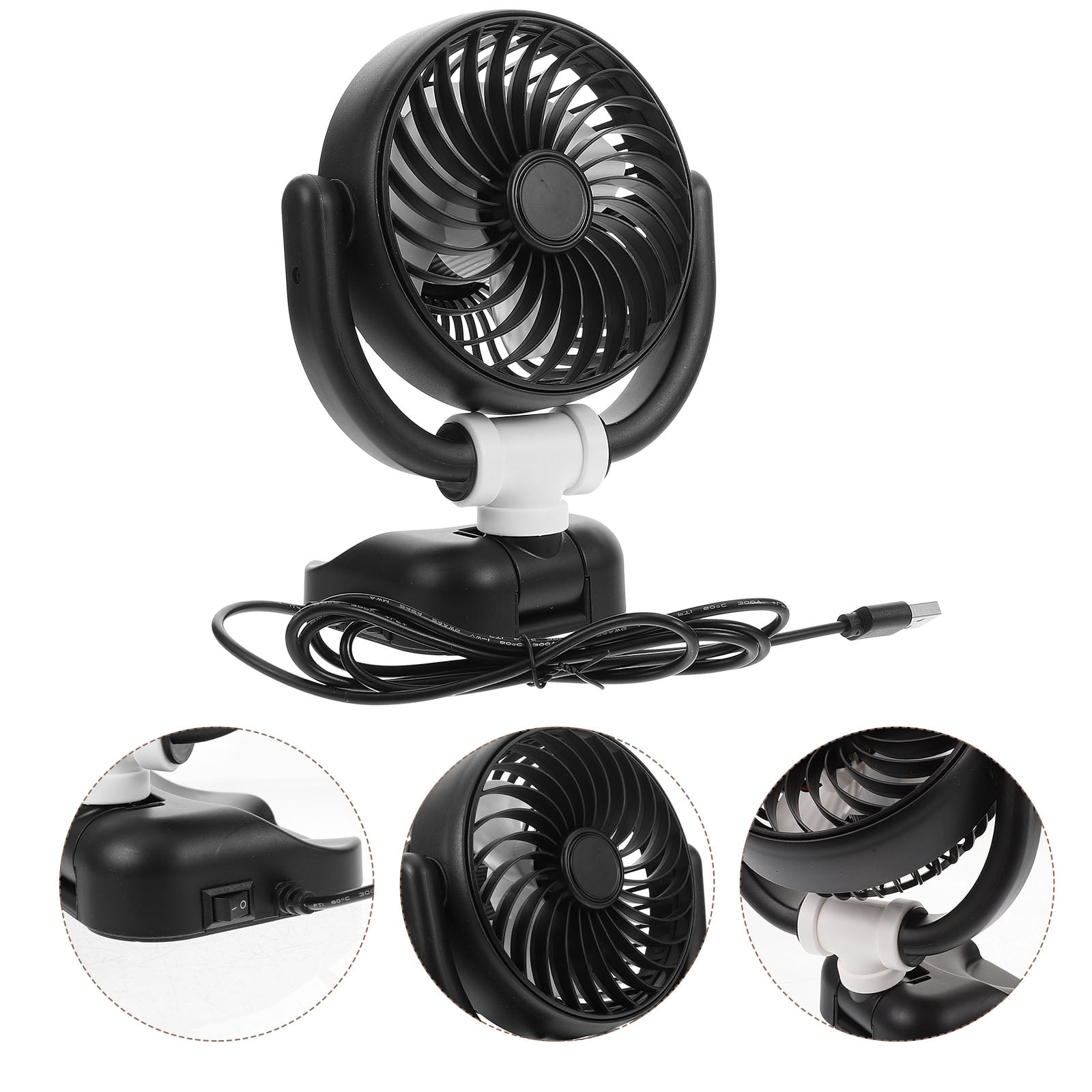 Minkissy USB Vehicle Cooling Fan Low Noise Portable Car Interior Fan 1 ...