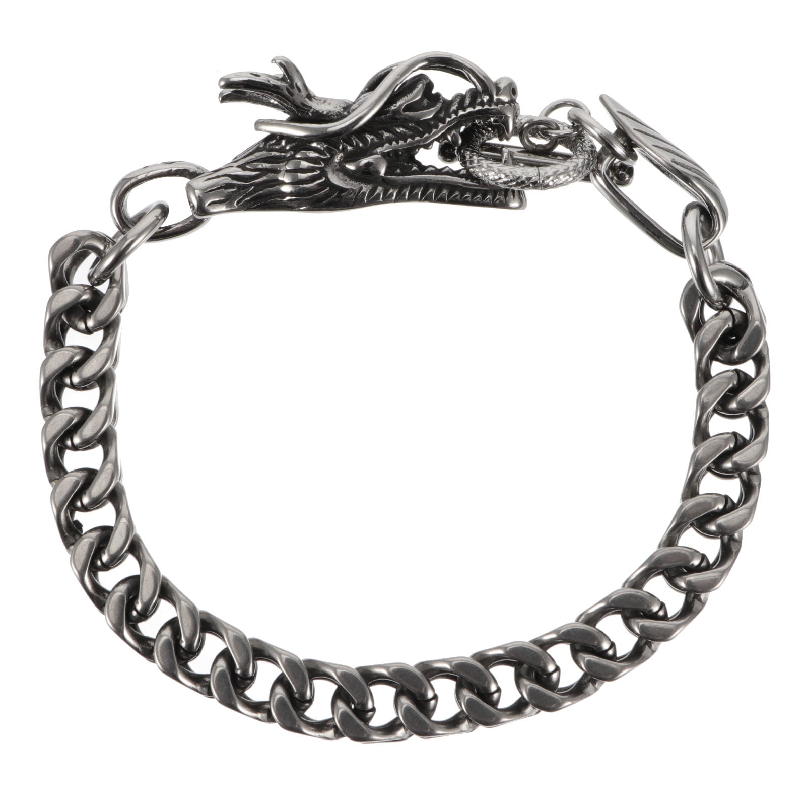 Minkissy Dragon Decorative Steel Bracelet for Men Retro Jewelry ...