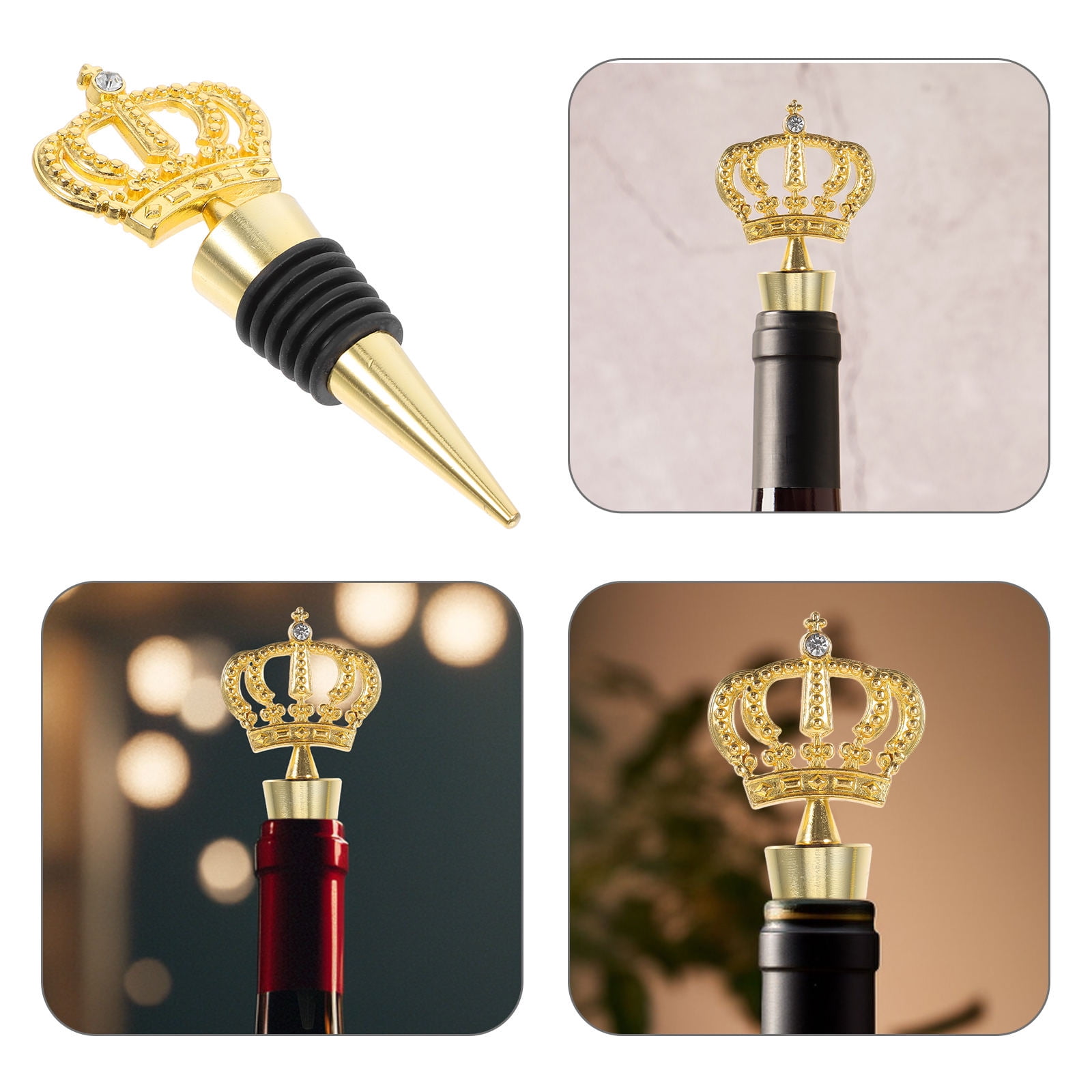Minkissy Metal Stopper Golden Decorative Plug for Wine Bottle Sealing ...