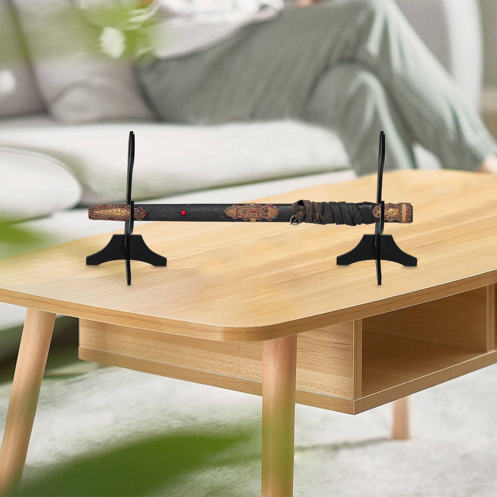Minkissy Multi Purpose Martial Arts Sword Rack Horizontal Display Stand ...