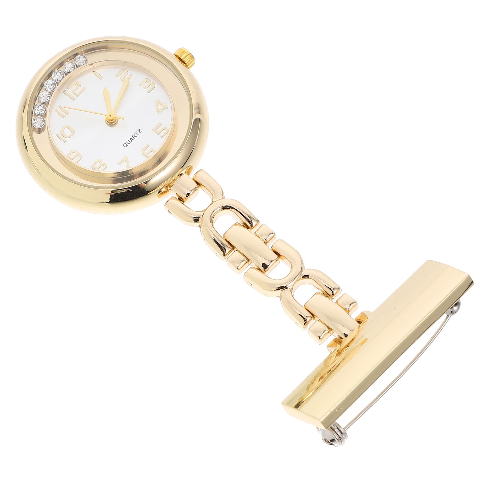 Minkissy Nurses Watch Pin on Nurse Lapel Pin Watch Clip on Golden 1Pack ...