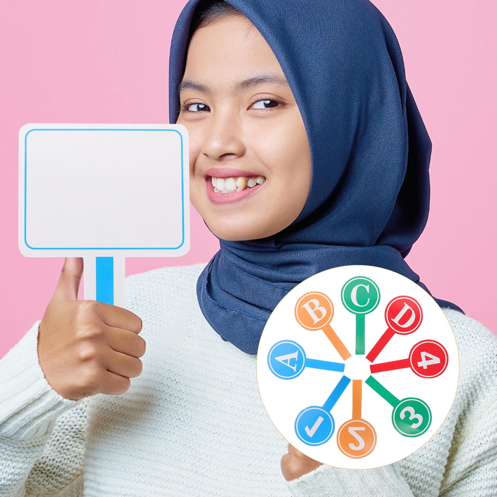Minkissy Portable Blue Erasable Whiteboard Paddle for Scoring Voting ...