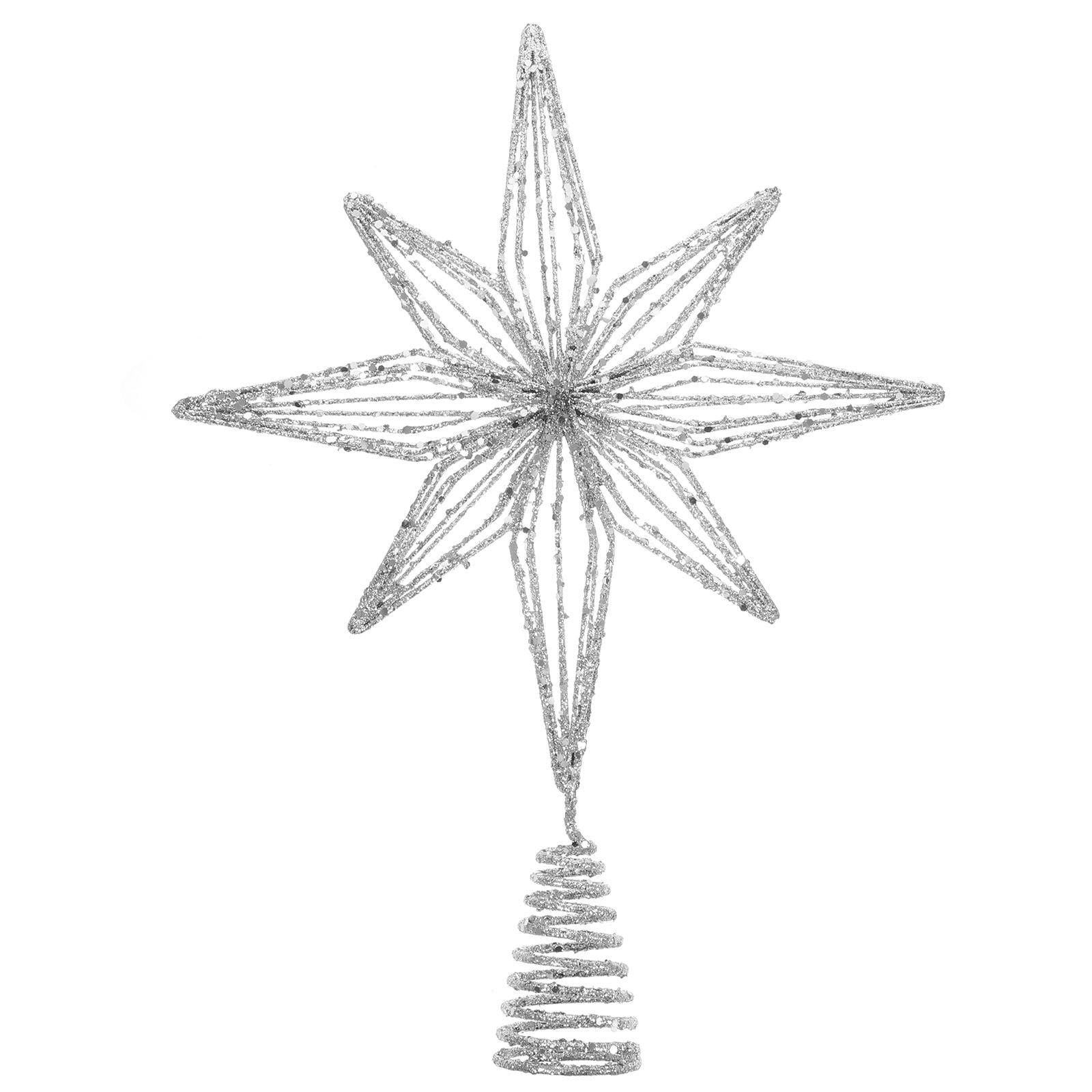 Minkissy Silver Star Tree Topper 1Pack 35x26cm Iron for - Walmart.com