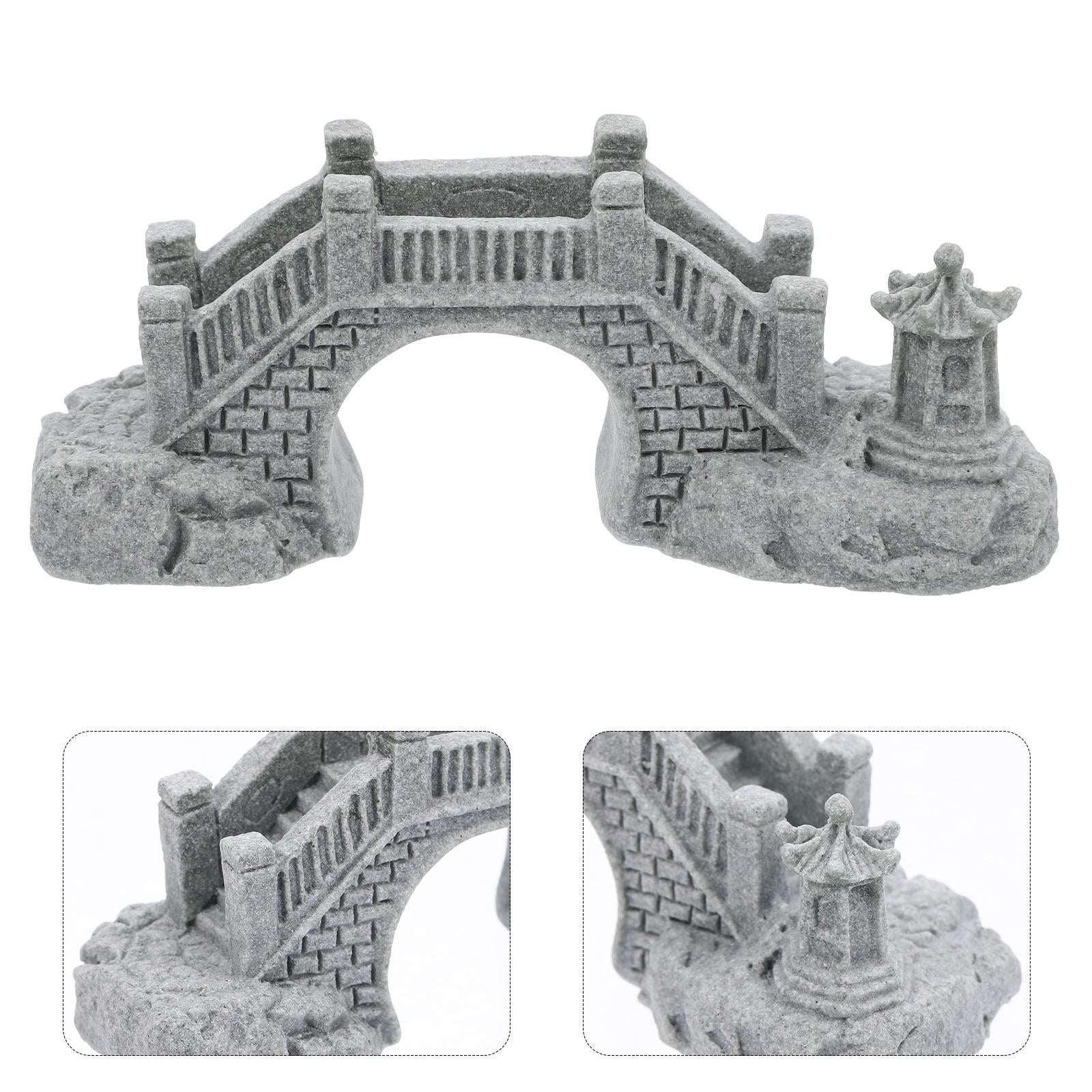 Minkissy Miniature Garden Ornaments Aquarium Decor Arch Bridge Green ...