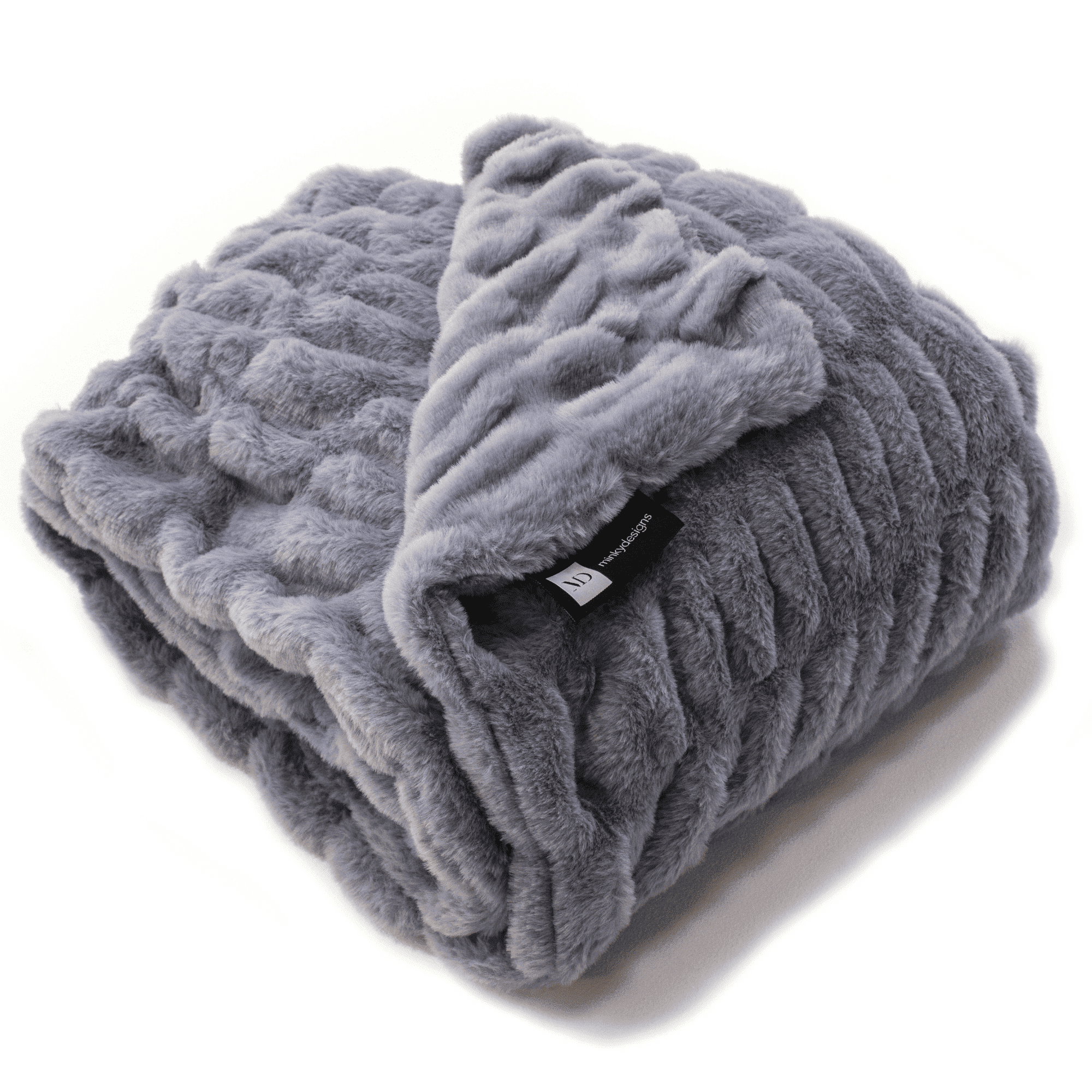 Minky Designs Ash Gray Minky Blanket – Ultra Soft Faux Fur Throw ...