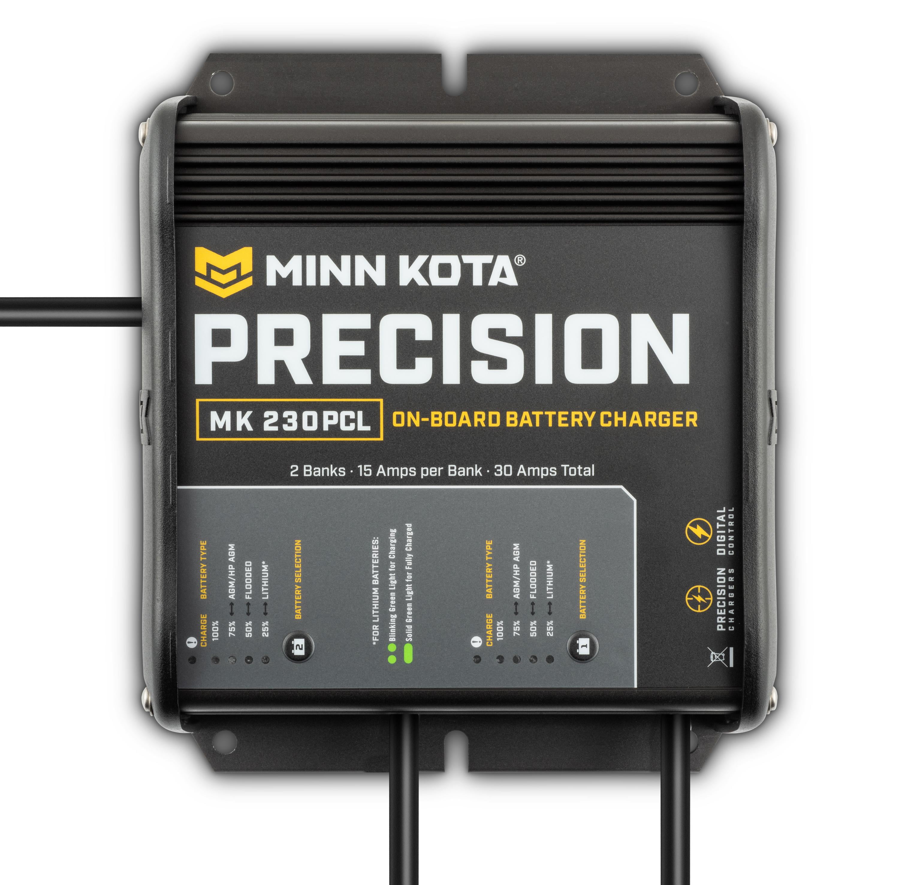 Minn Kota Precision Charger MK 230 PCL - 2 Bank x 15 Amp - Walmart.com