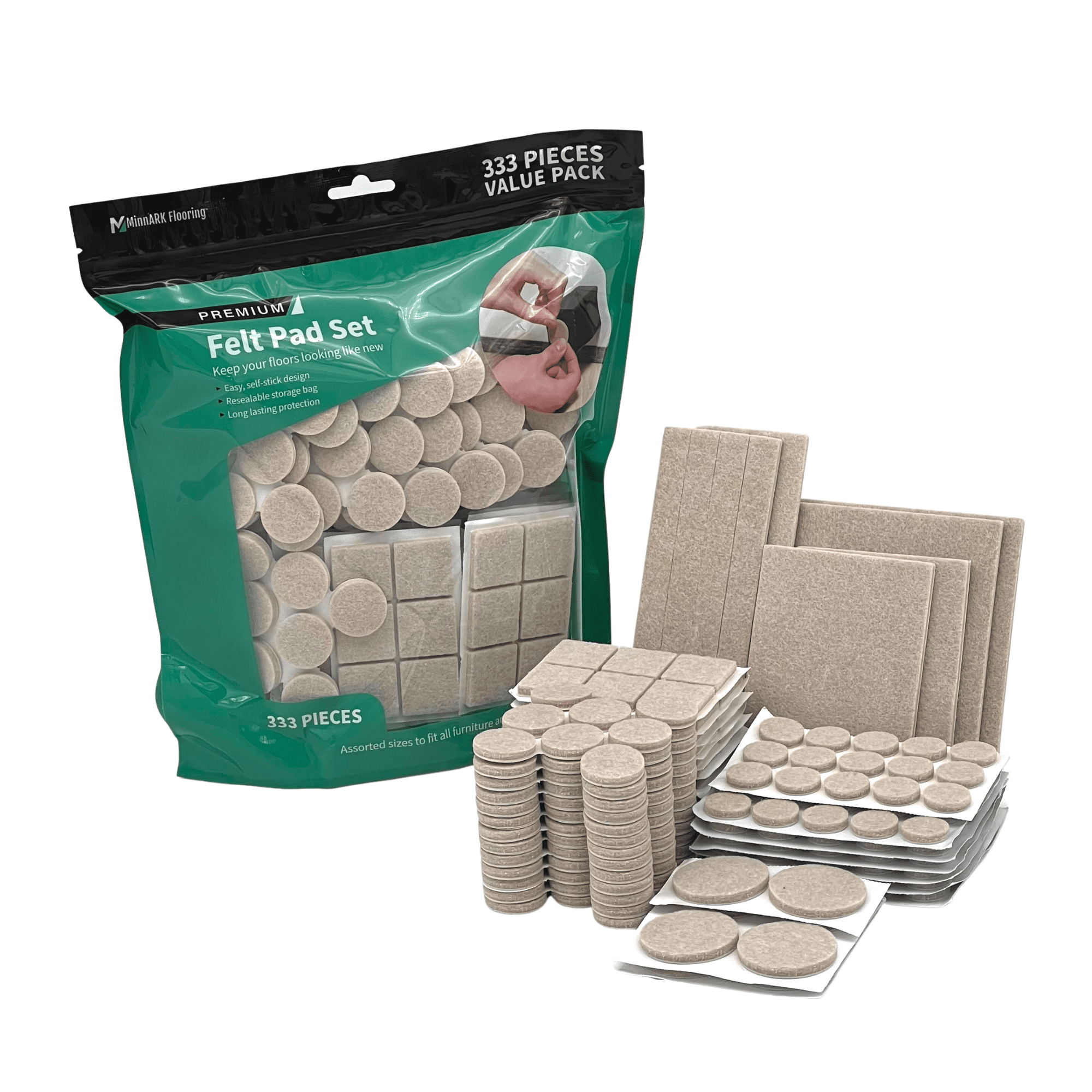 MinnARK Premium Felt Furniture Pads - 333 Pc - Oatmeal - Walmart.com