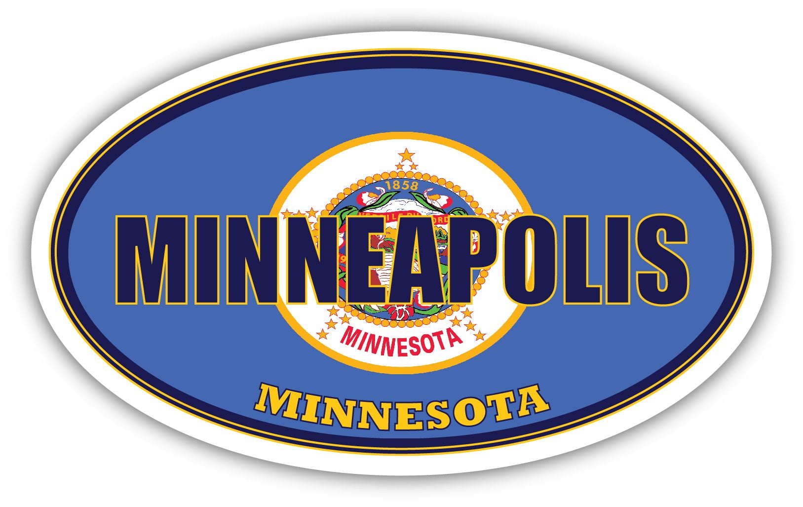 Minneapolis City Minnesota State Flag | MN Flag Hennepin County Oval ...
