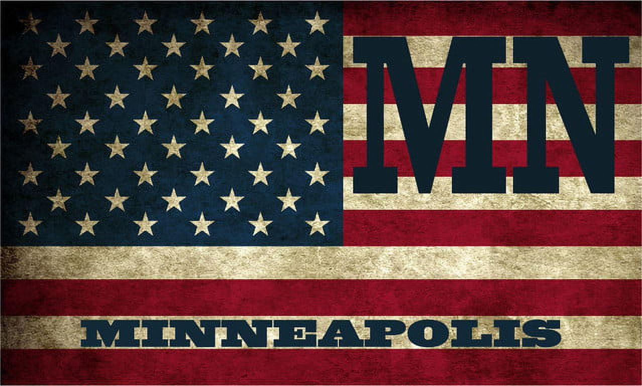Minneapolis MN Minnesota Hennepin County Vintage US Flag Decal Bumper ...