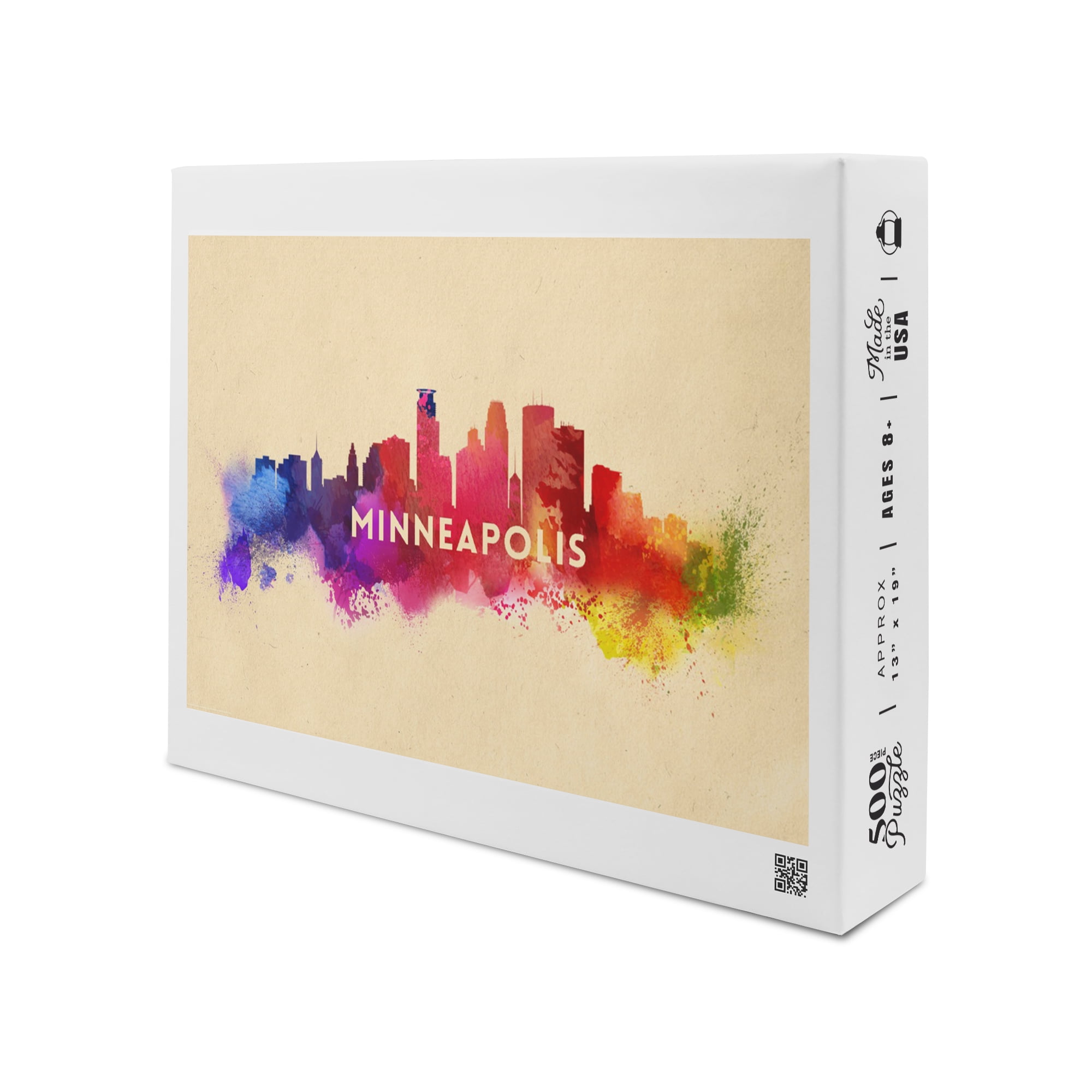 Minneapolis, Minnesota, Skyline Abstract (19x27 inches, Premium 500 ...
