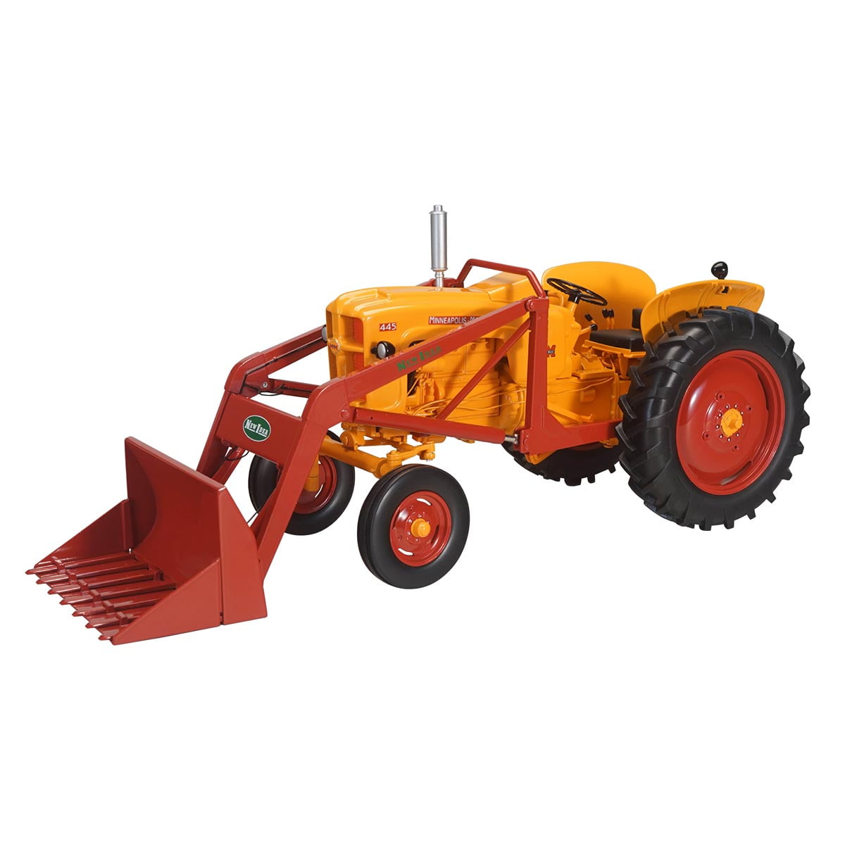 Minneapolis Moline 445 Wide Front Tractor with Loader Orange and Red ...