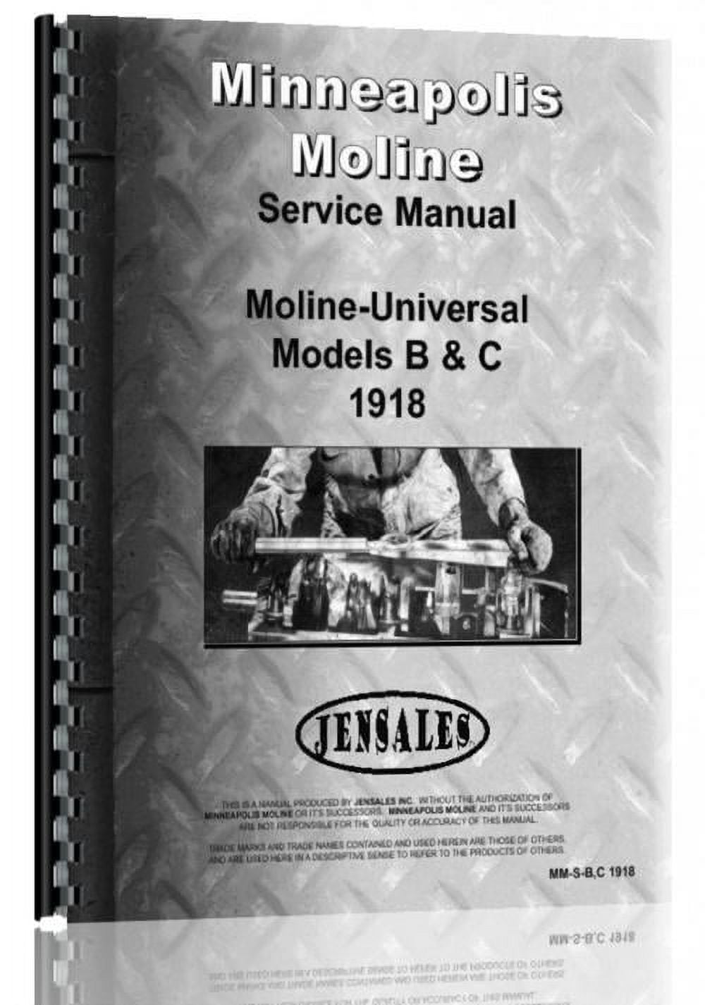 Minneapolis Moline B Universal Tractor Service Manual - Walmart.com
