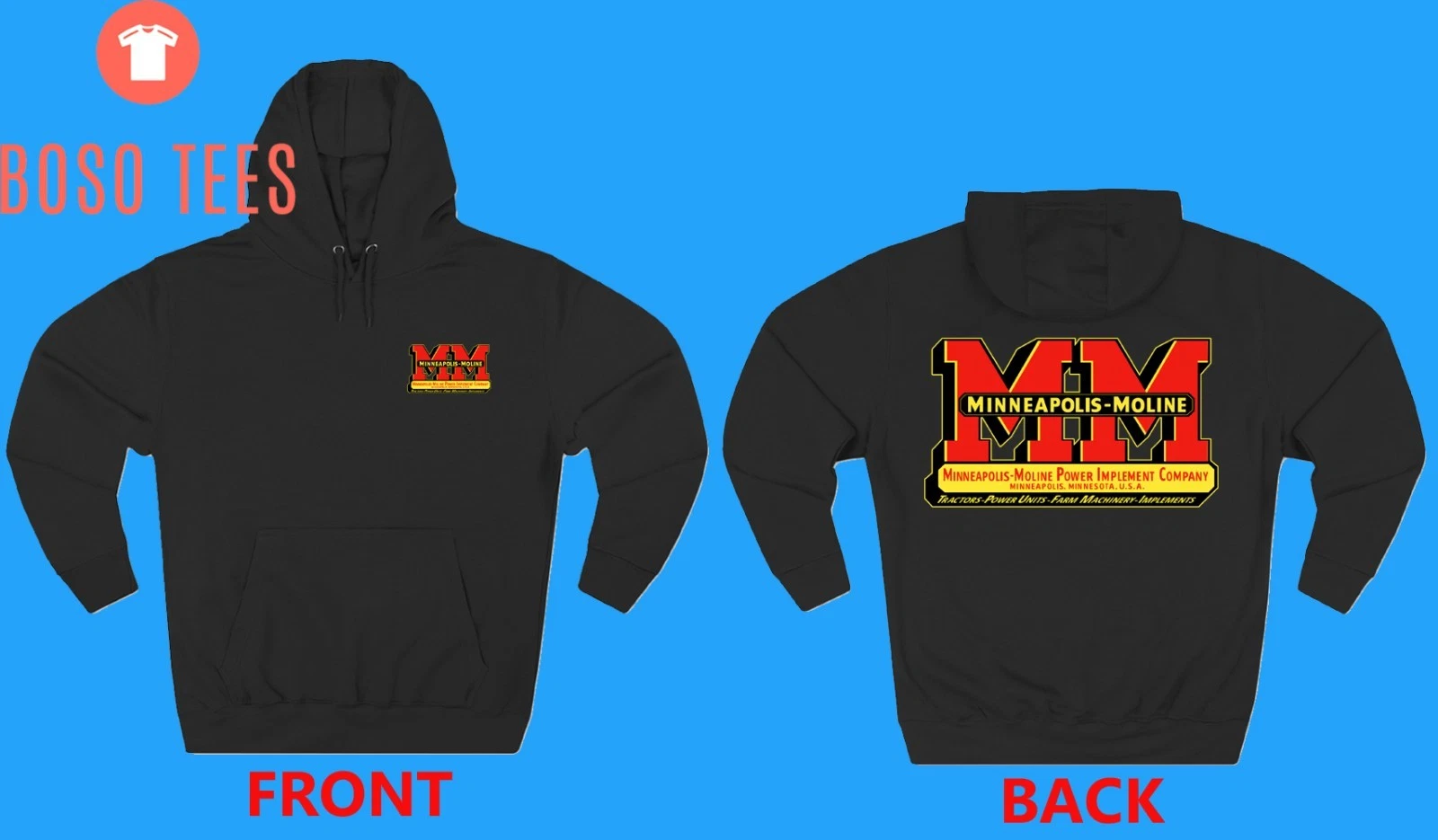 Minneapolis Moline Machinery Men Black Hoodie - Walmart.com