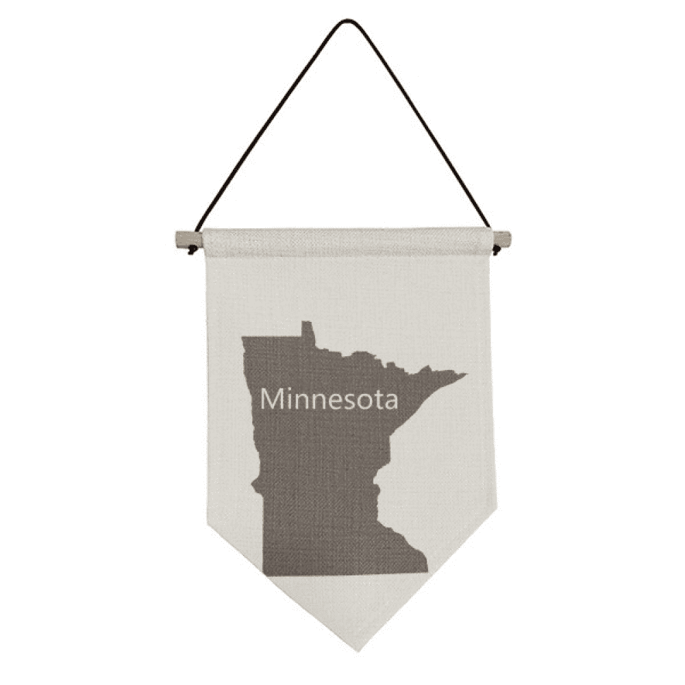 Minnesota America USA Map Outline Canvas Flag Hanging Wall Art Decor ...