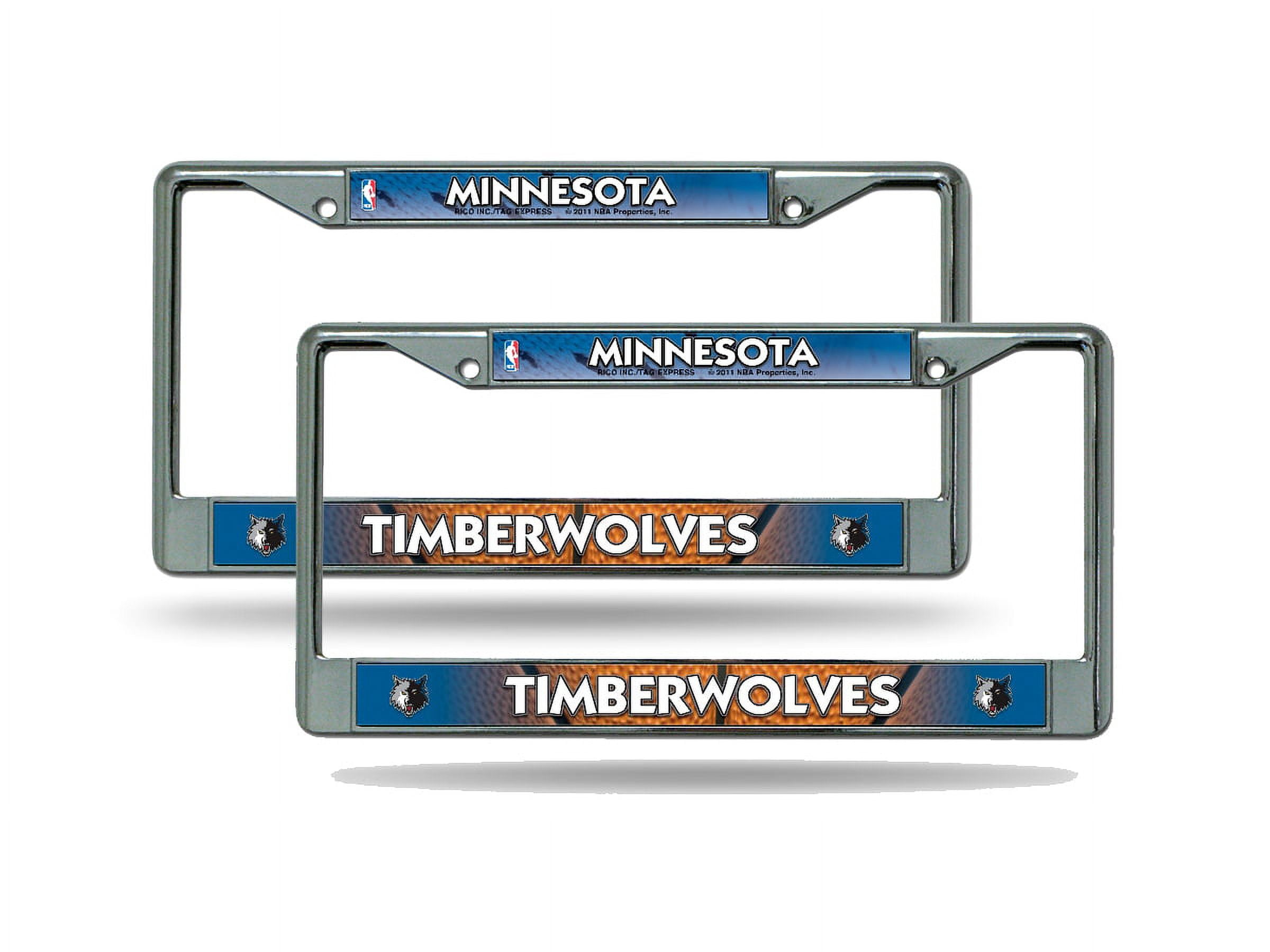 Minnesota Basketball Timberwolves Chrome Metal (2) License Plate Frame ...