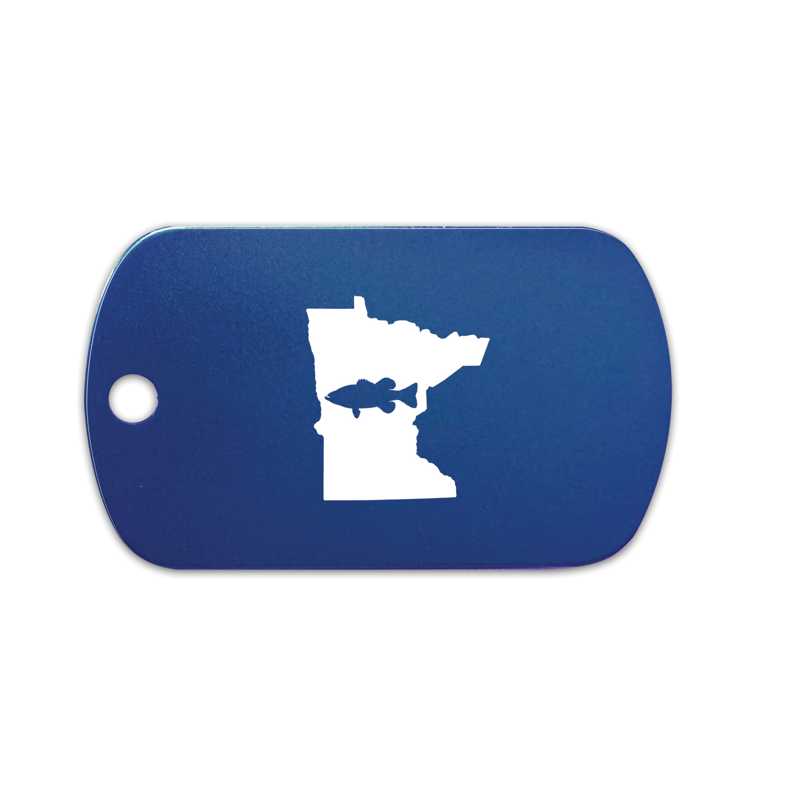 Minnesota Bass GI Dog Tag Aluminum Keychain state shaped largemouth ...