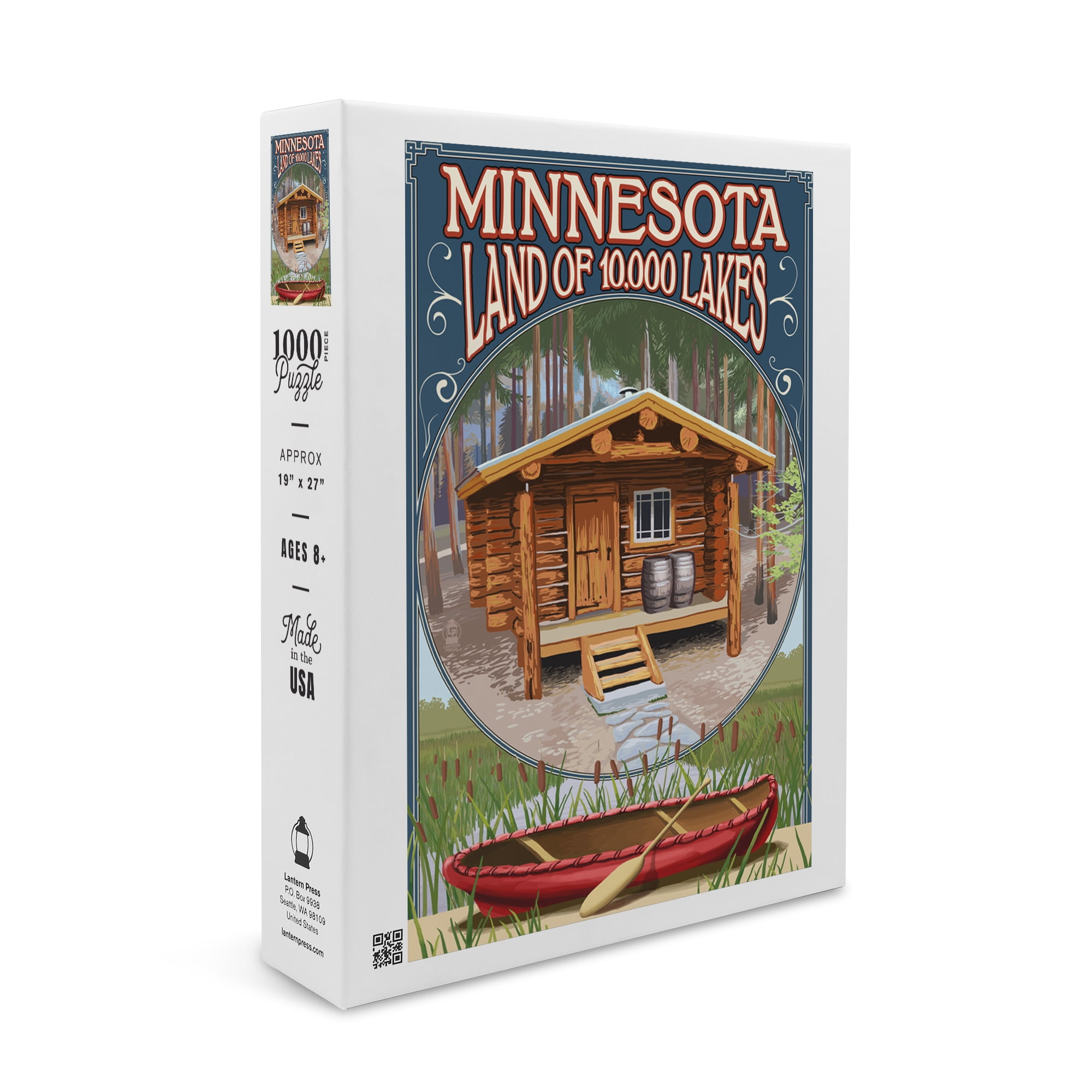 Minnesota, Cabin and Lake (1000 Piece Puzzle, Size 19x27, Challenging ...