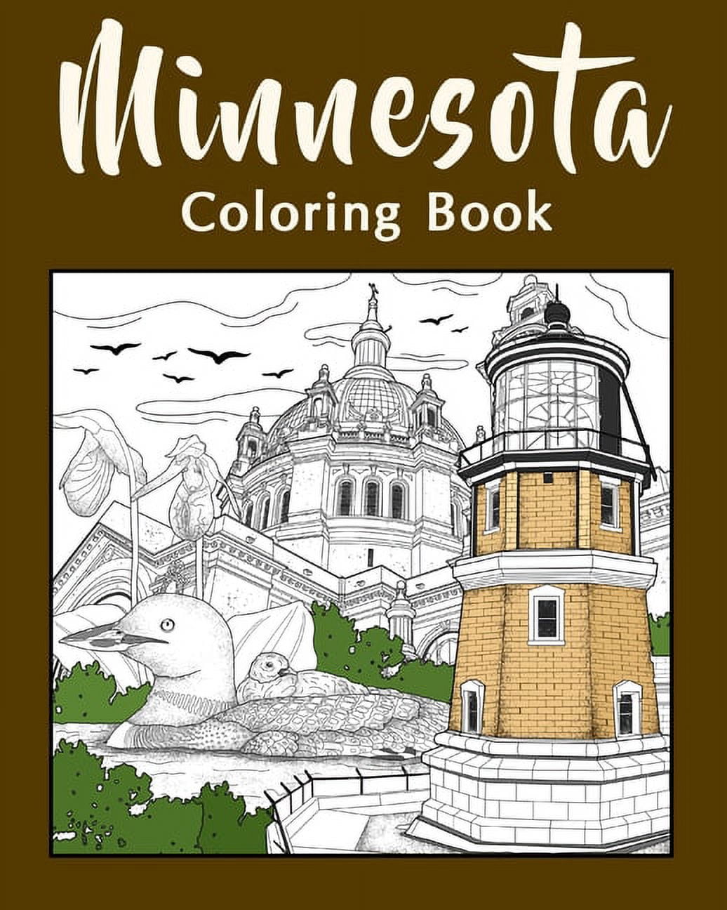 Minnesota Coloring Book: Adult Painting on USA States Landmarks and ...