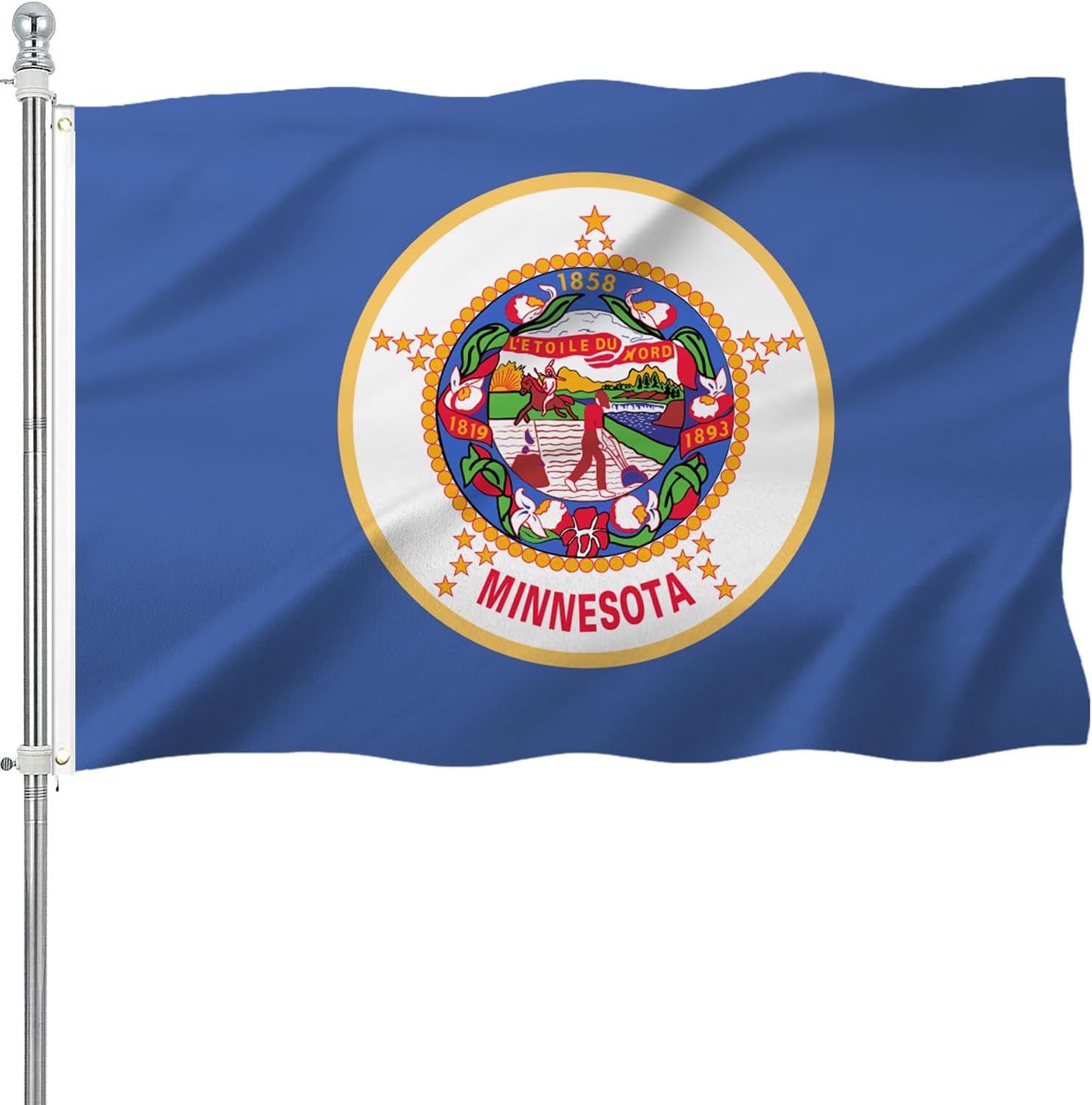 Minnesota Flag Outdoor Double Sided - Heavy Duty Polyester State of ...