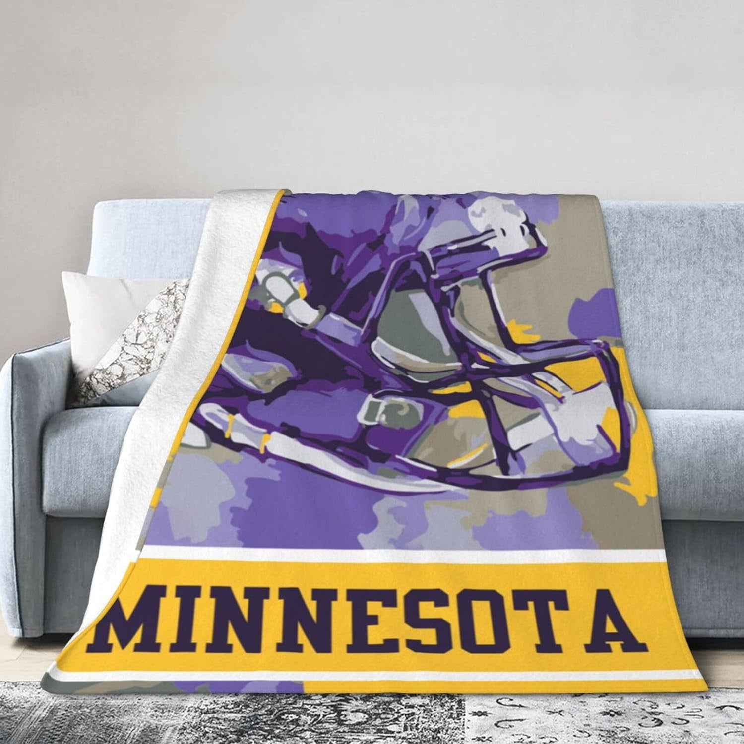 Minnesota Flannel Throw Blanket ，Football Style Pride Paint Travel ...