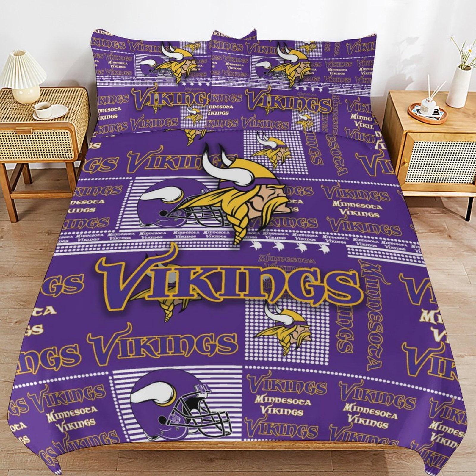 Minnesota Football Bedding Set with Quilt Cover and Pillowcases,Soft ...
