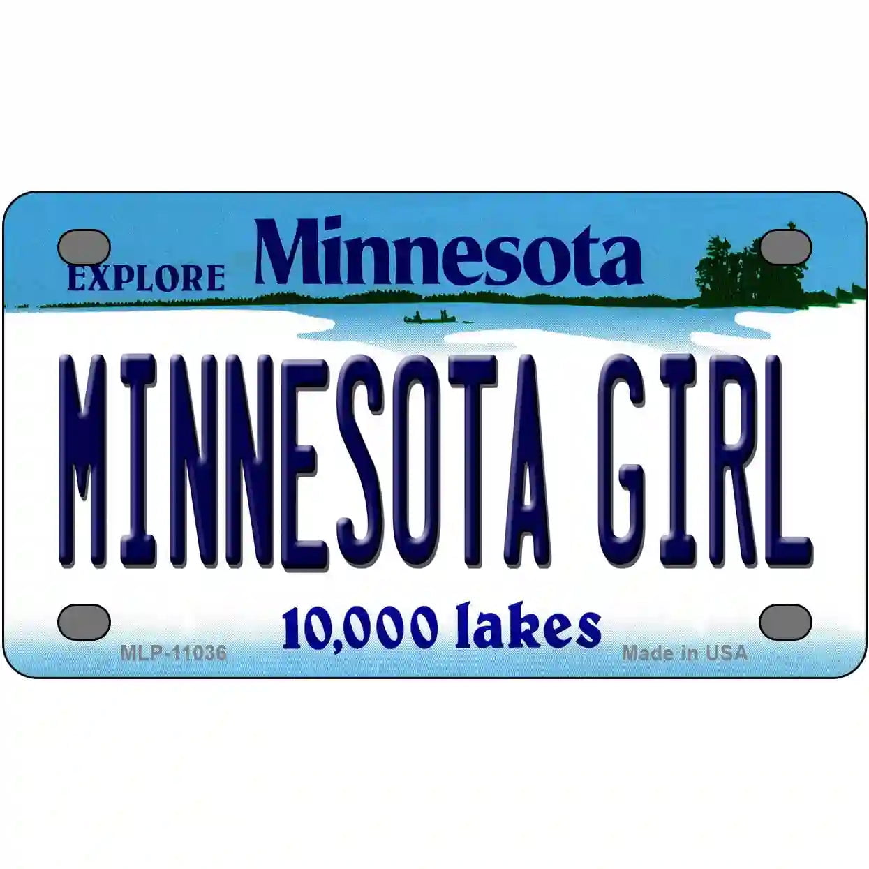 Minnesota Girl Minnesota Metal Novelty License Plate 4" x 2.2" Mini ...
