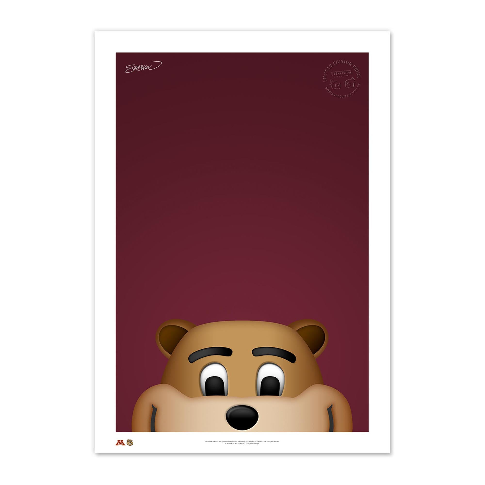 Minnesota Golden Gophers Goldy Gopher 24" x 36" Mascot Limited Edition ...