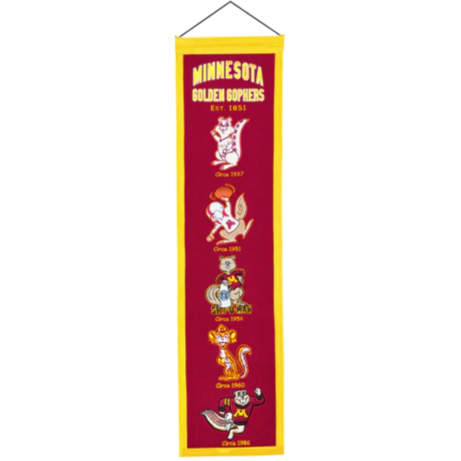 Minnesota Golden Gophers Logo Evolution Heritage Banner - Walmart.com