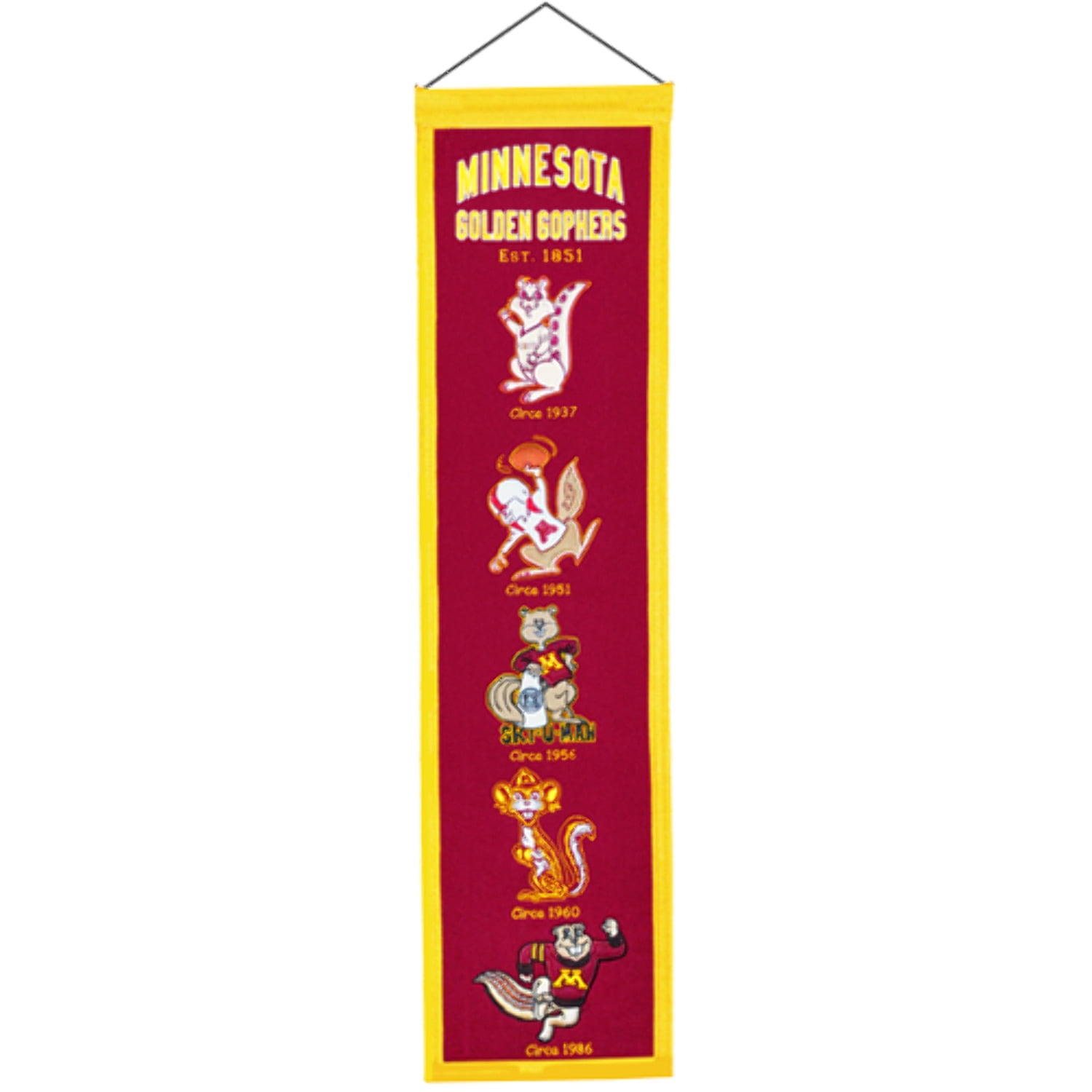 Minnesota Golden Gophers Logo Evolution Heritage Banner - Walmart.com