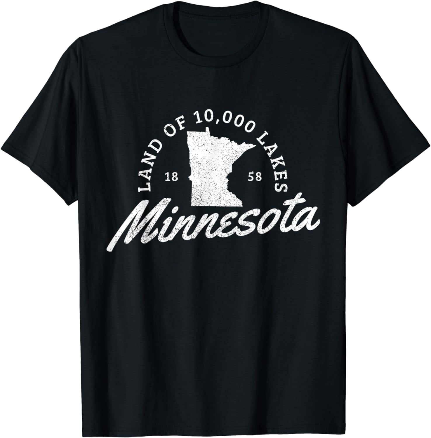 Minnesota Land Of The 10000 Lakes State Map Souvenir Gift T-Shirt ...