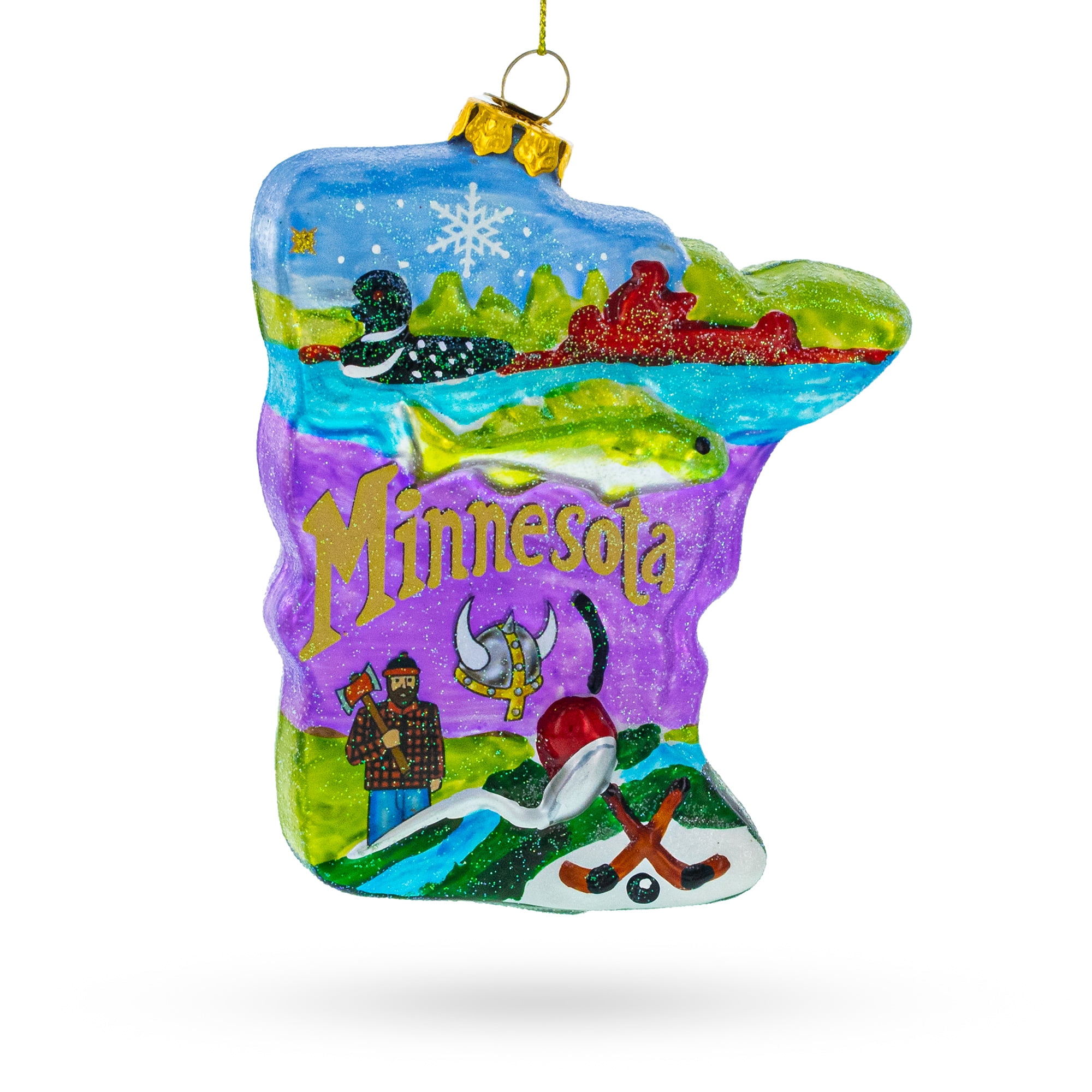 Minnesota Landmarks Blown Glass Christmas Ornament - Walmart.com