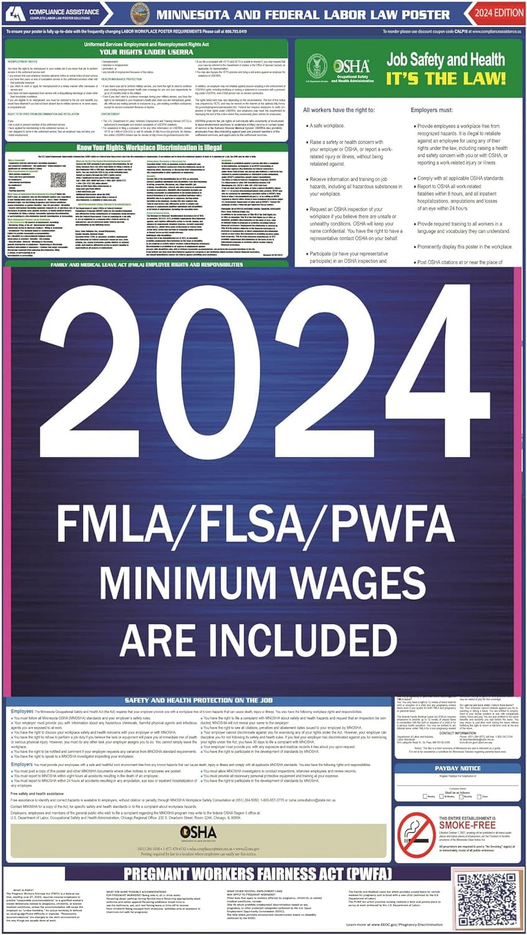 Minnesota (MN) 2024 State Labor Law Poster - State, Federal and OSHA ...