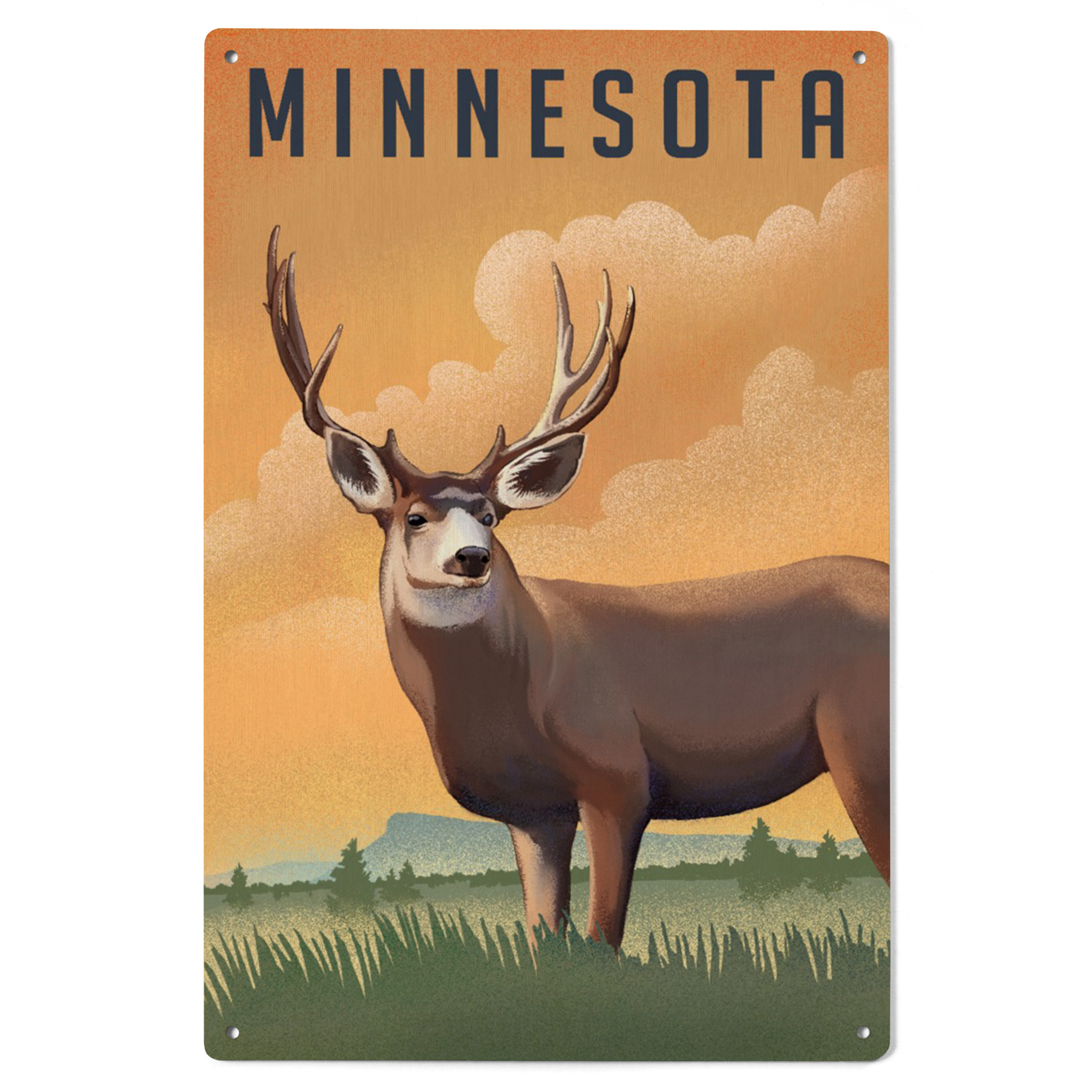 Minnesota, Mule Deer, Litho Birch Wood Wall Sign (6x9 Rustic Home Decor ...